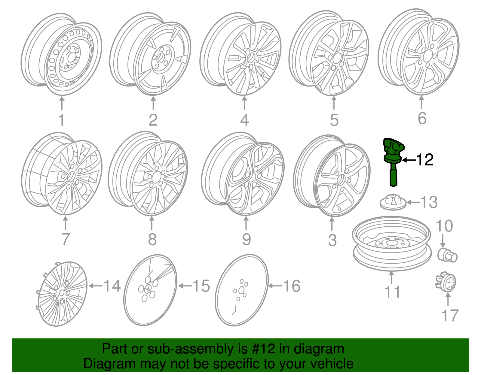 74650-TX7-A01 - 2014-2015 Honda Civic - Anchor Spare Tire | All Discount Parts Store