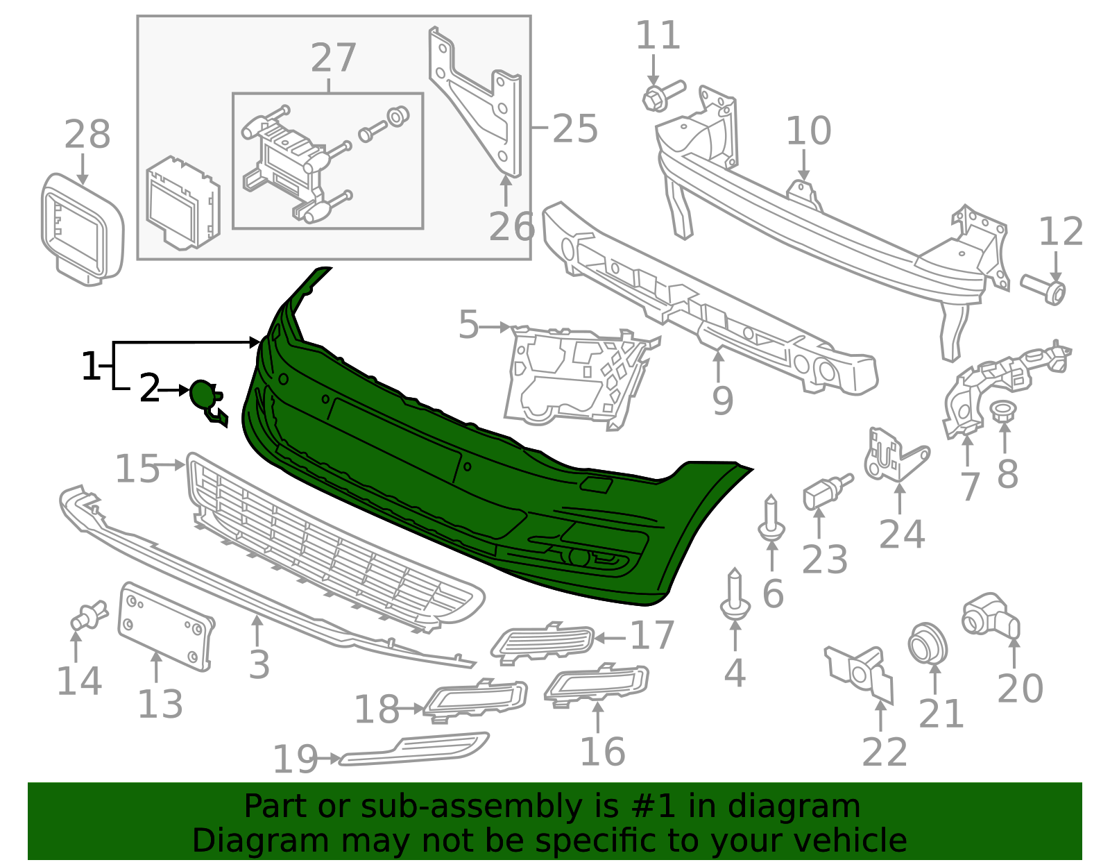 2015-2017 Volkswagen Bumper Cover 5GM-807-217-GRU | VW Direct Auto Parts