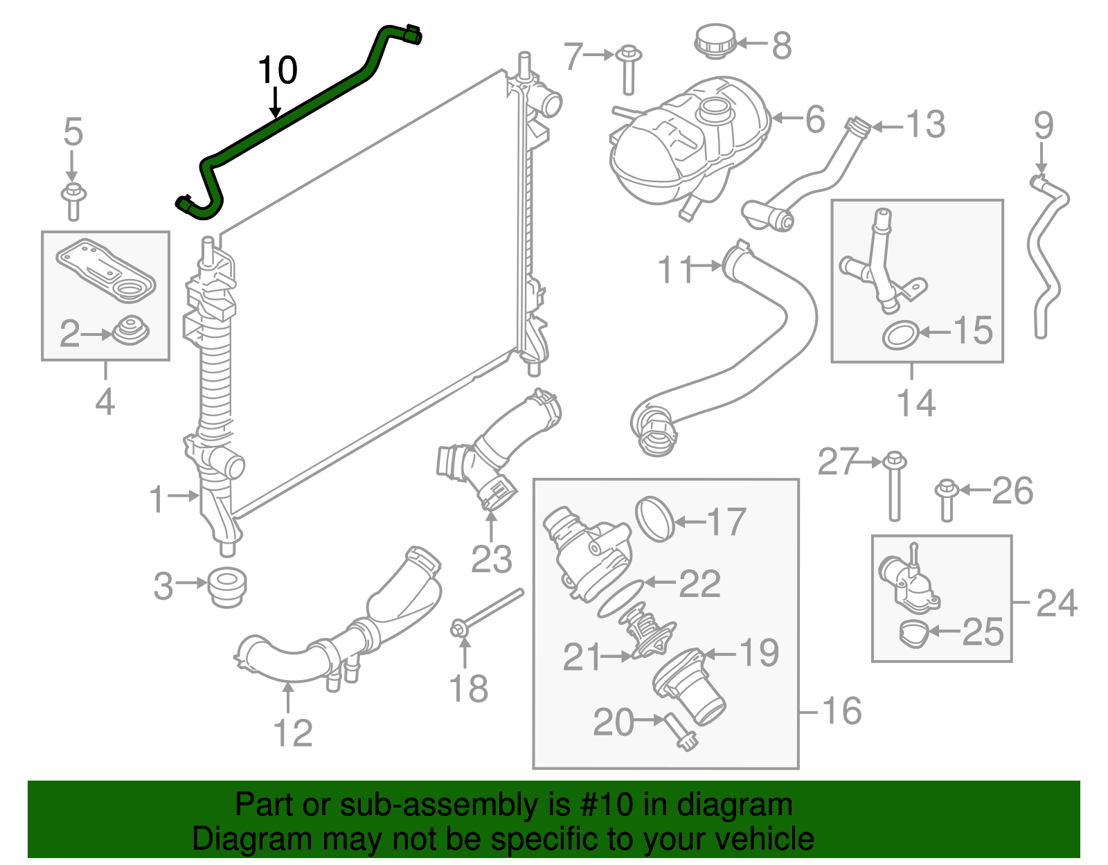 2015-2023 Ford Mustang | Overflow Hose | FR3Z-8075-G | Walls' Ford Parts