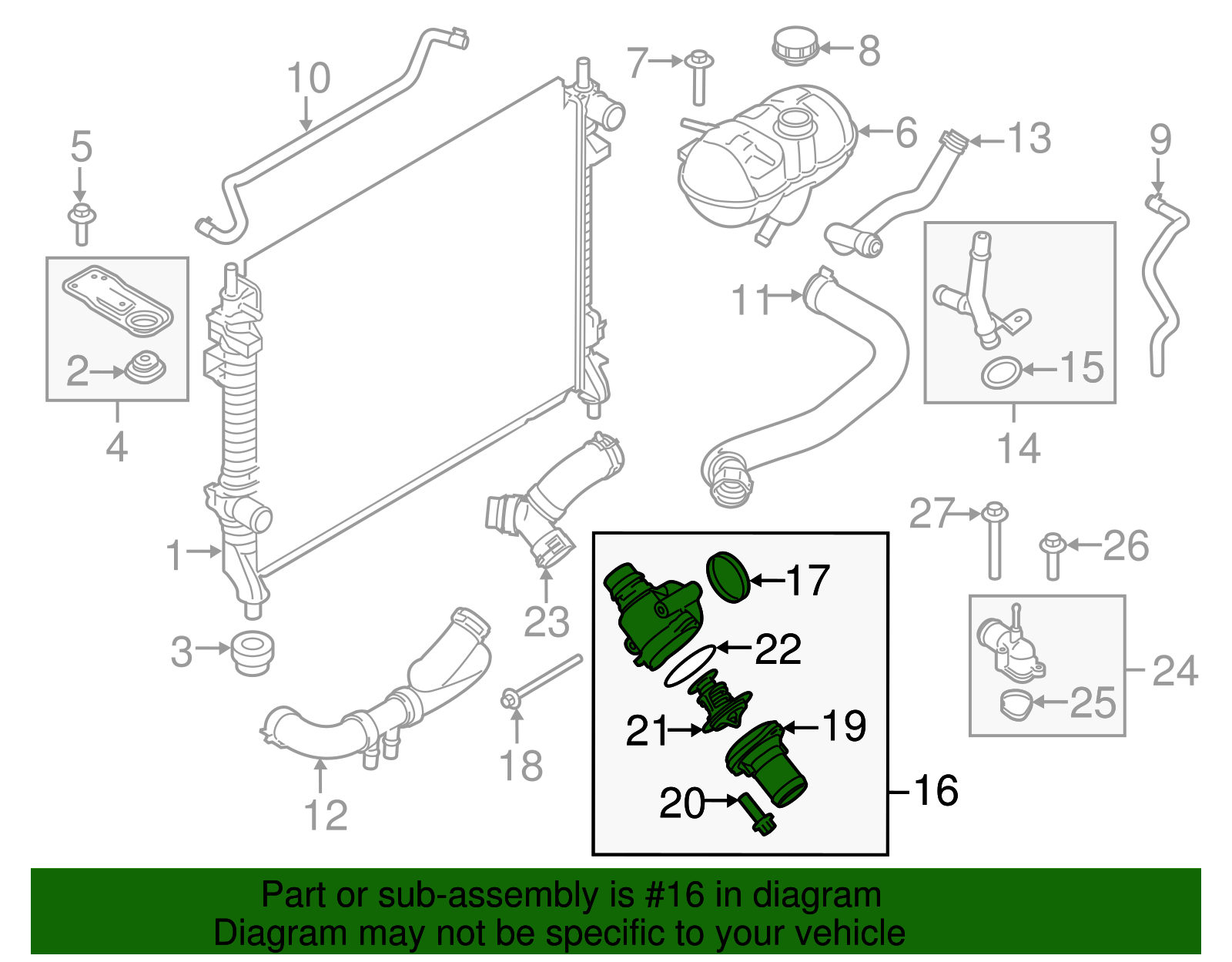 BR3Z-8A586-N - Thermostat Housing 2011-2025 Ford Mustang | Ford Parts ...