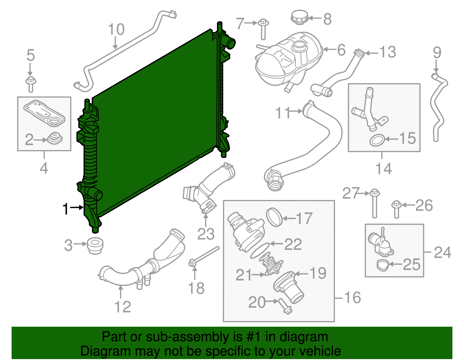 RAD-128 - Motorcraft™ Radiator - 2015-2023 Ford Mustang | Lasco Auto Parts