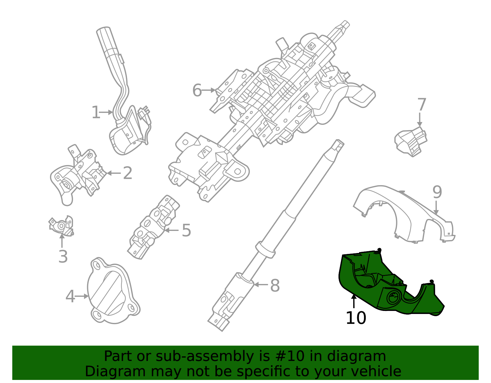 Steering Column Cover - OEM Interior Fit & Protection LC2Z-3530-AB ...