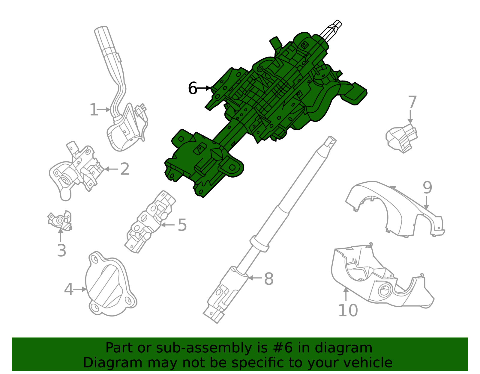 2021-2025 Ford | Steering Column Tube | LC2Z-3C529-C | Walls' Ford Parts