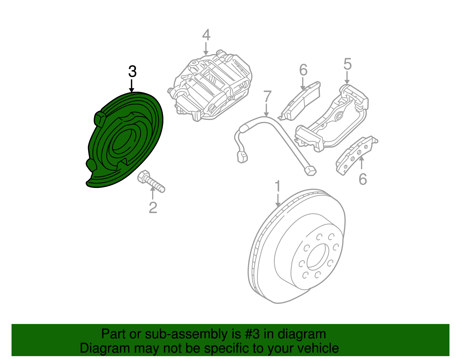 1999-2014 GM Rear Parking Brake Anchor Backing Plate 89026786 | Chevy ...