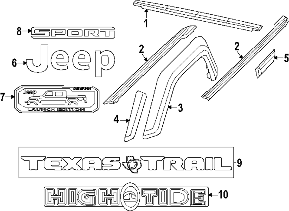 68343418AA - Bed Side Cladding Right - 2020 Jeep Gladiator | Mopar ...