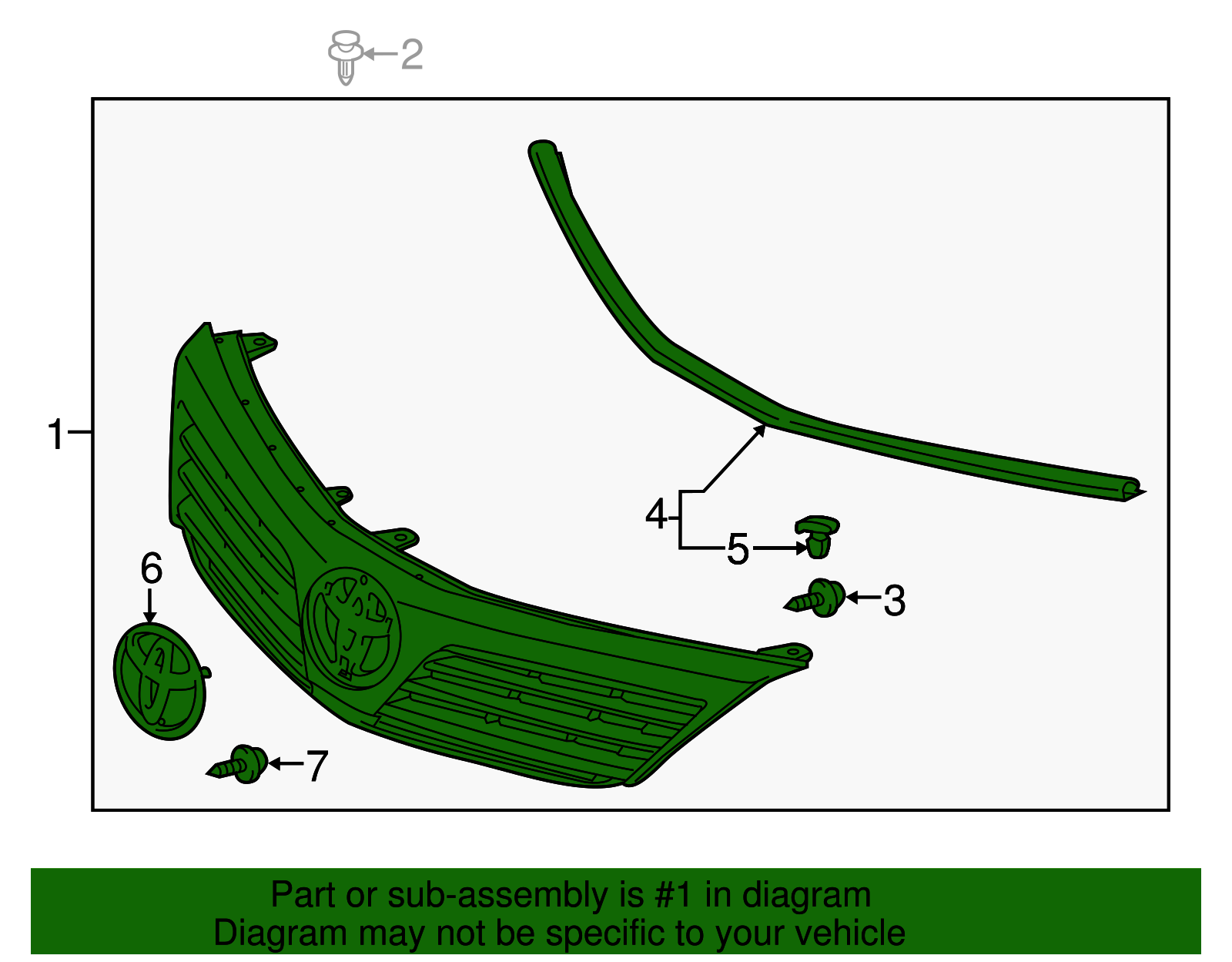 Genuine Toyota Grille Assembly part# 53101-06320 for 2012-2014 Toyota ...