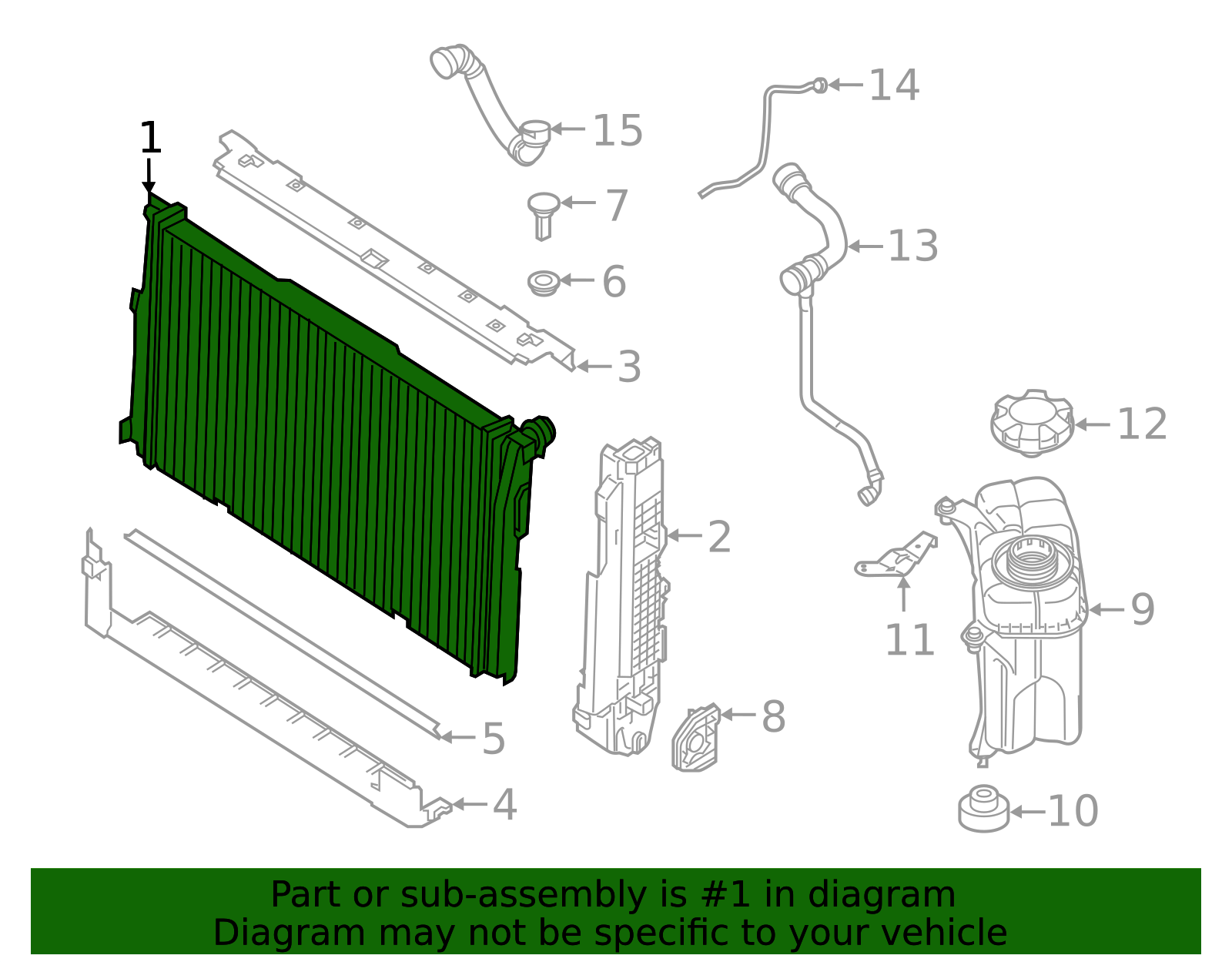 17112284607 - 2015-2021 BMW Radiator (17-11-2-284-607) | BMW of South ...