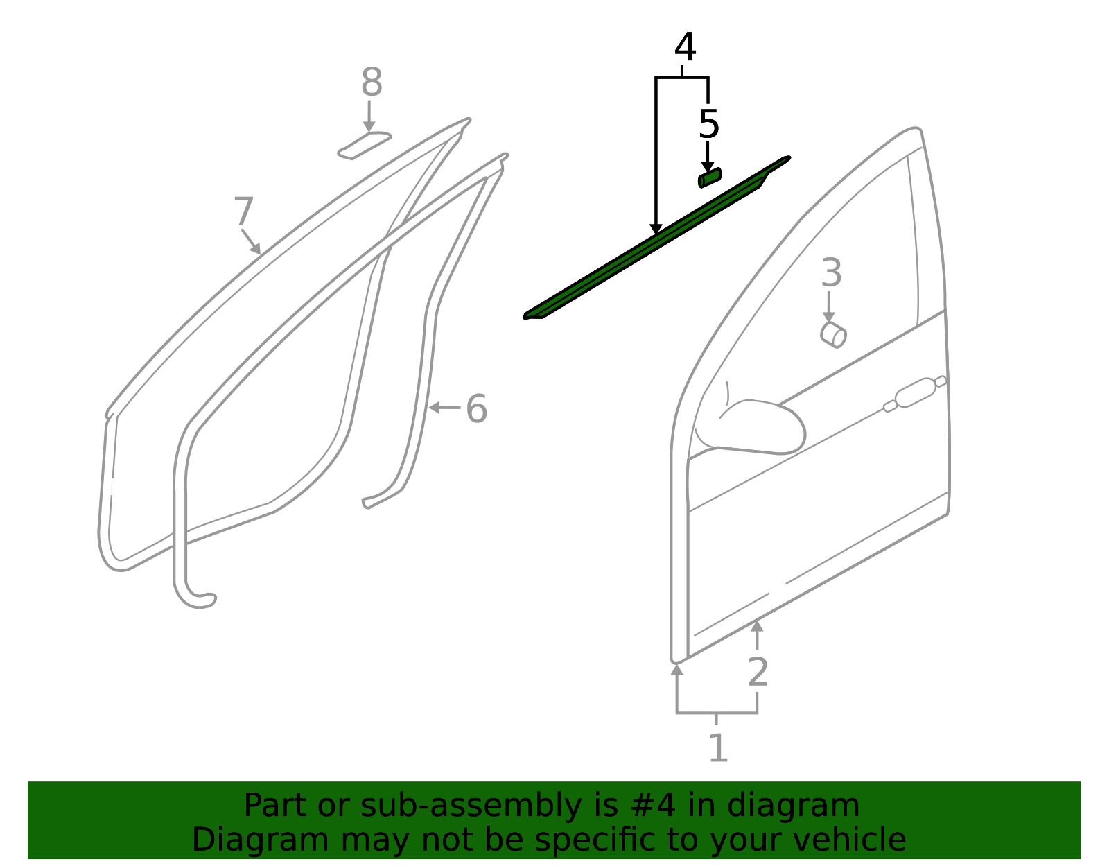 2007-2010 Hyundai Elantra Belt Weather-Strip 82210-2H000 | MotorMotor