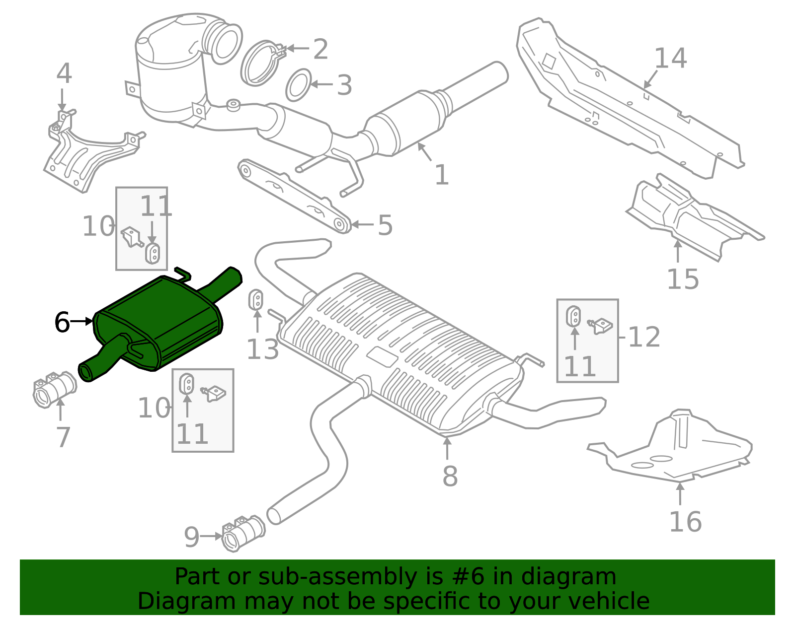 2018-2023 Volkswagen Muffler 3QF-253-409-G | VW Direct Auto Parts