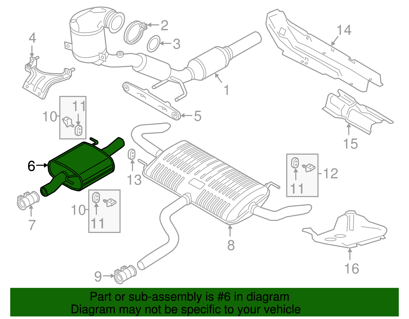 2018-2023 Volkswagen Muffler 3QF-253-409-G | VW Direct Auto Parts