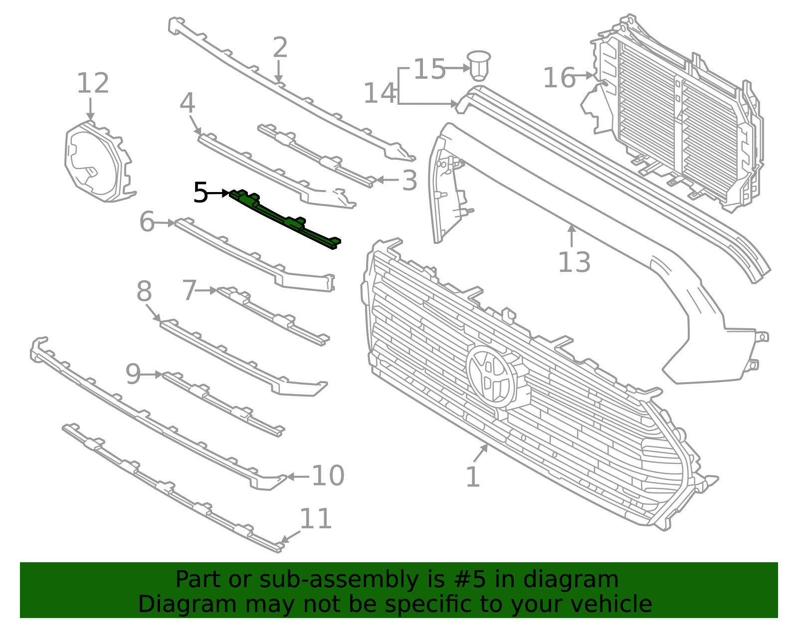 2024-2025 Toyota Tacoma Upper Molding 53126-AK010 | Toyota Parts Center