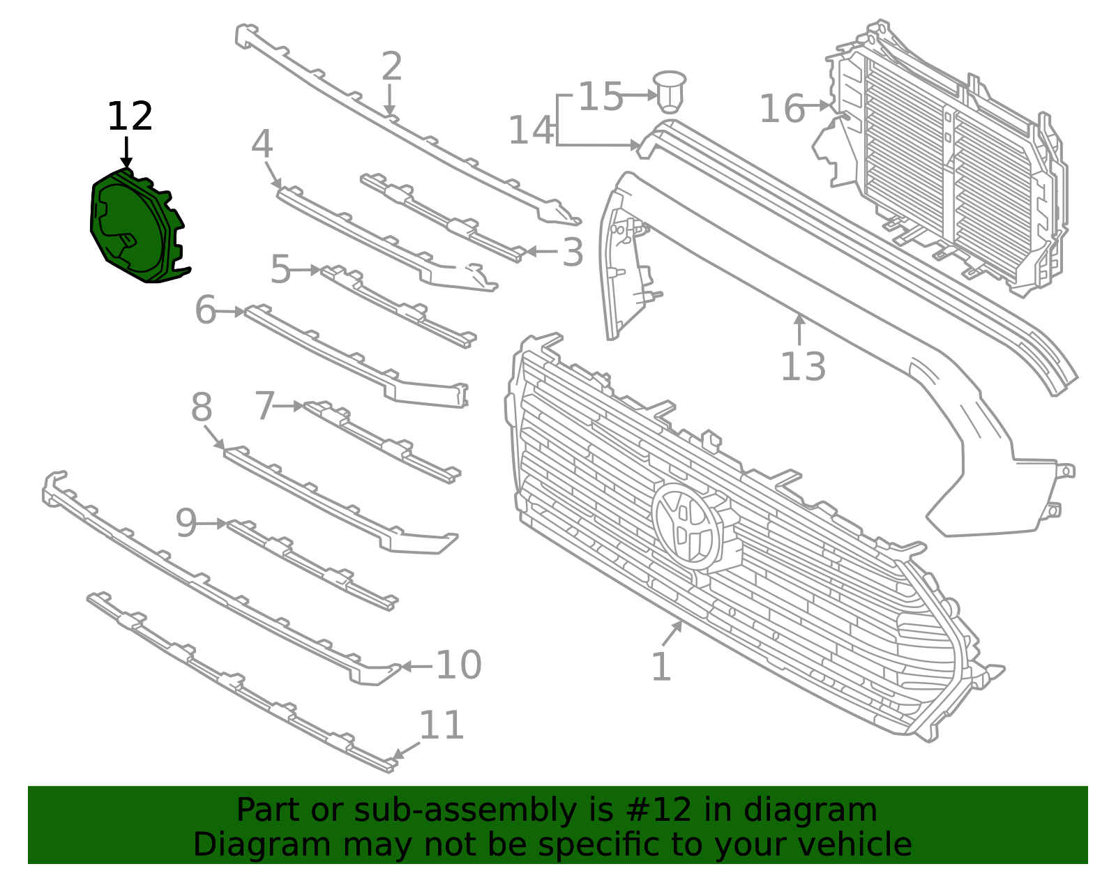 2024-2025 Toyota Tacoma 2024 Toyota Tacoma - Grille Molding 53114-AK010 ...