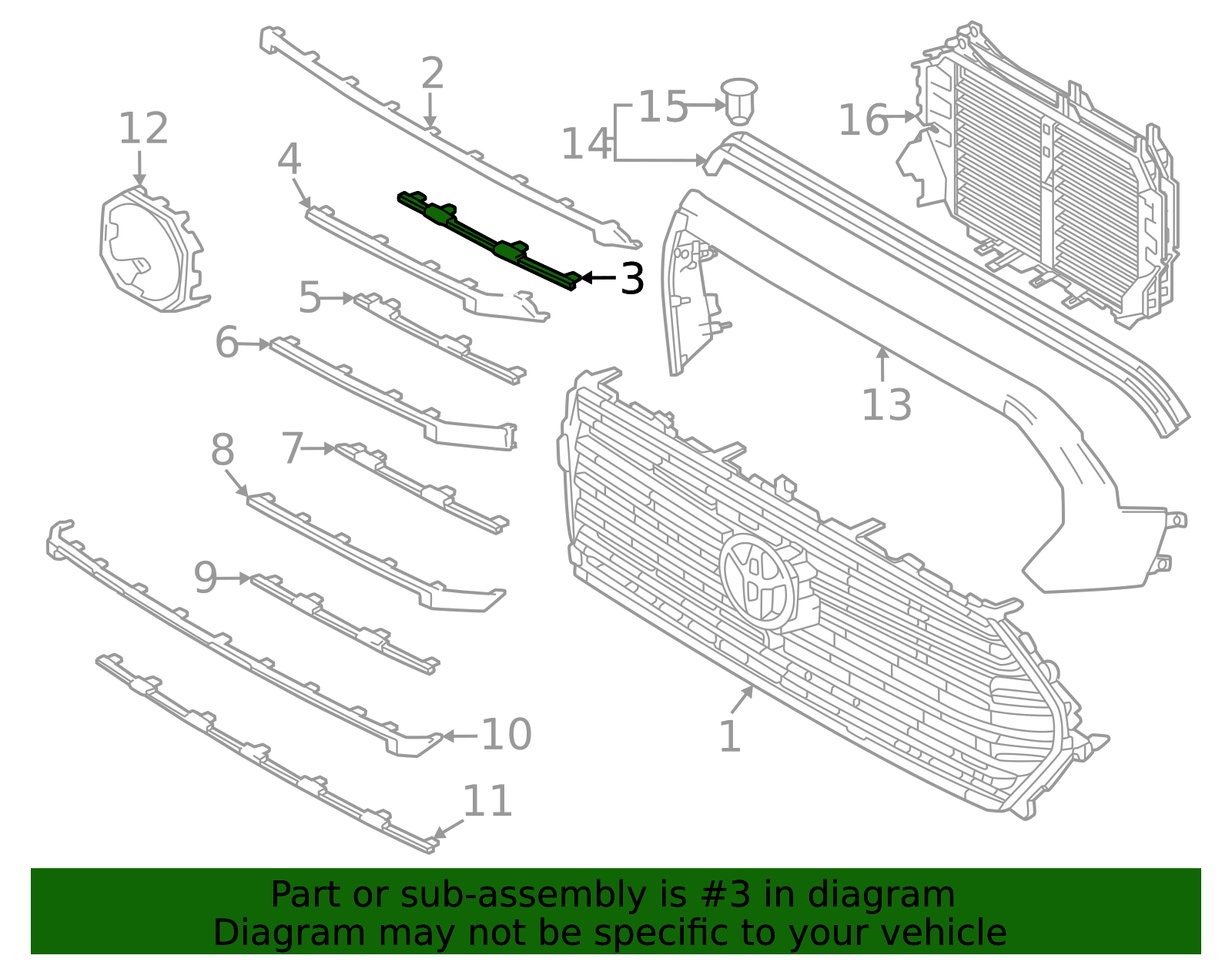 2024-2025 Toyota Tacoma Upper Molding 53122-AK010 | Toyota Parts Center