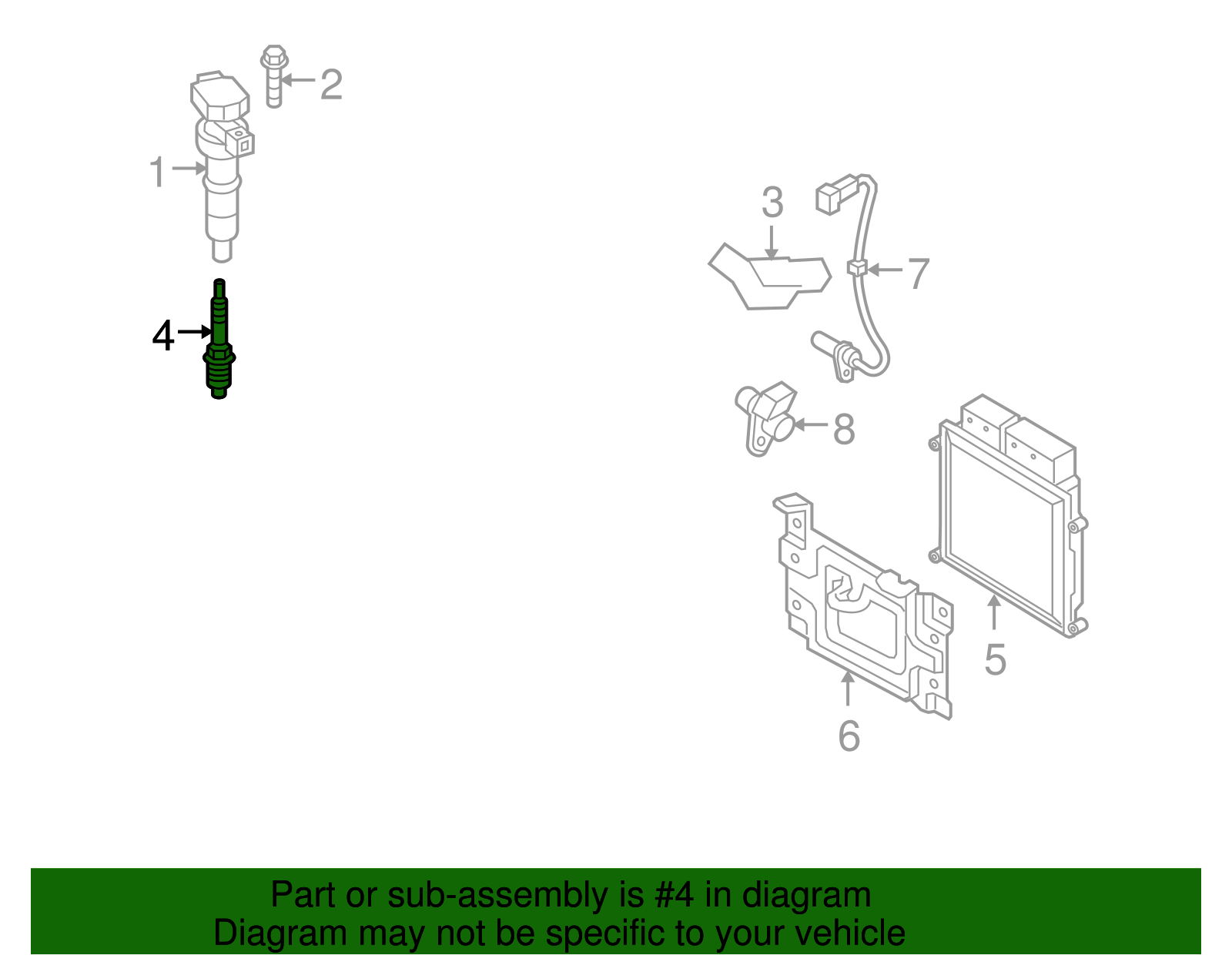2010-2012 Hyundai Genesis Coupe Spark Plug 18845-08200 | OEM Parts Online