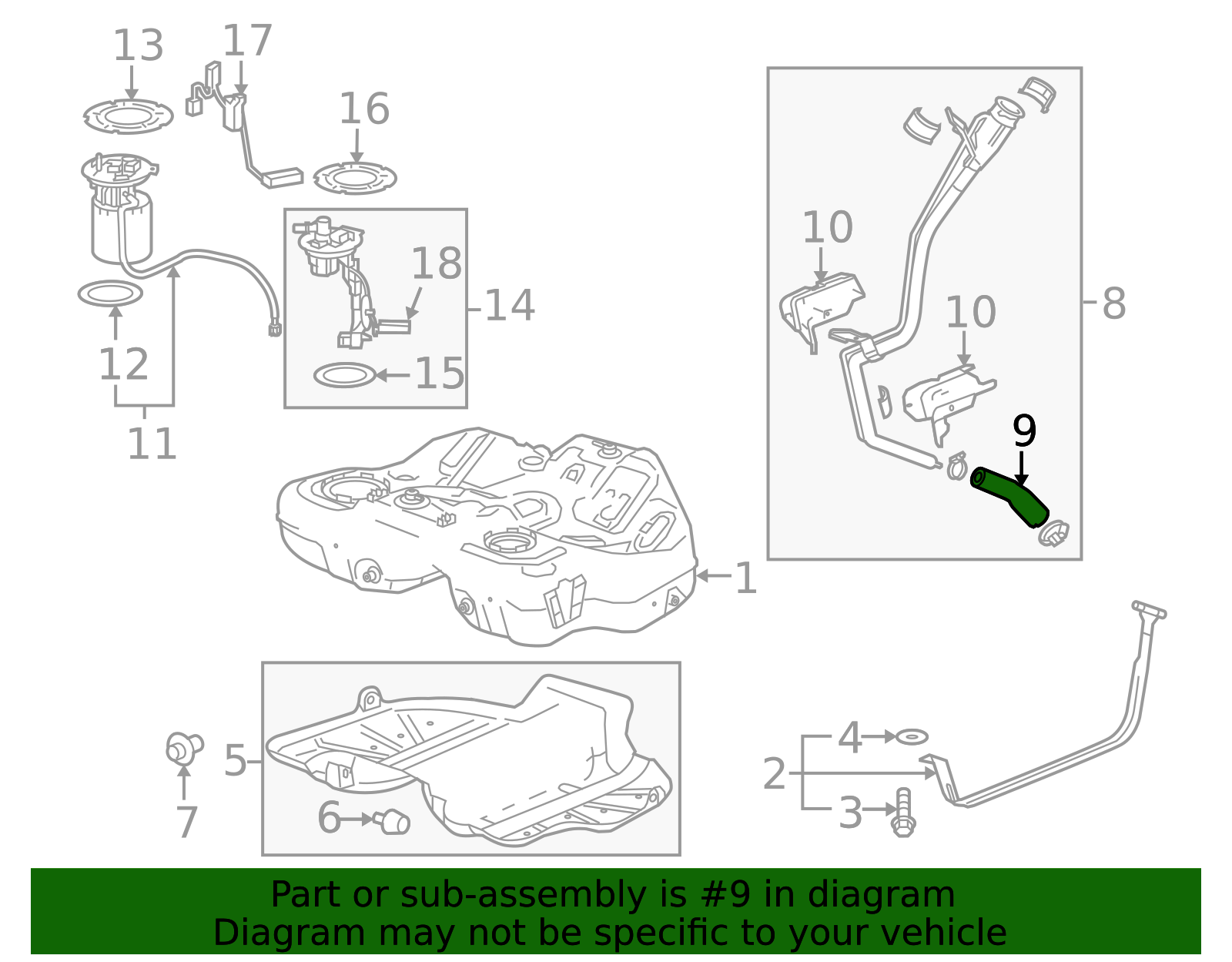 22802428 - 2013-2019 Cadillac XTS - Fuel Tank Filler Hose | Partners Chevy