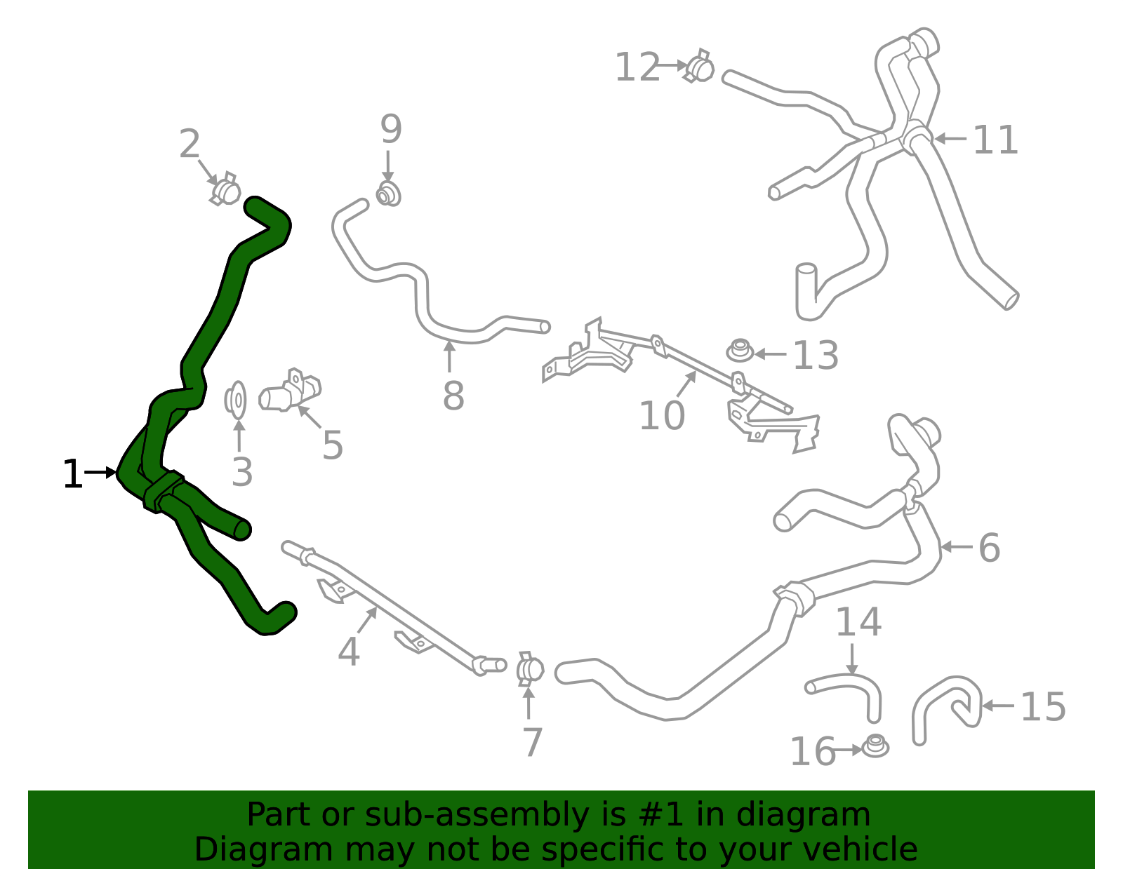 3qf122109a - Volkswagen Lower Hose Performance Auto Parts