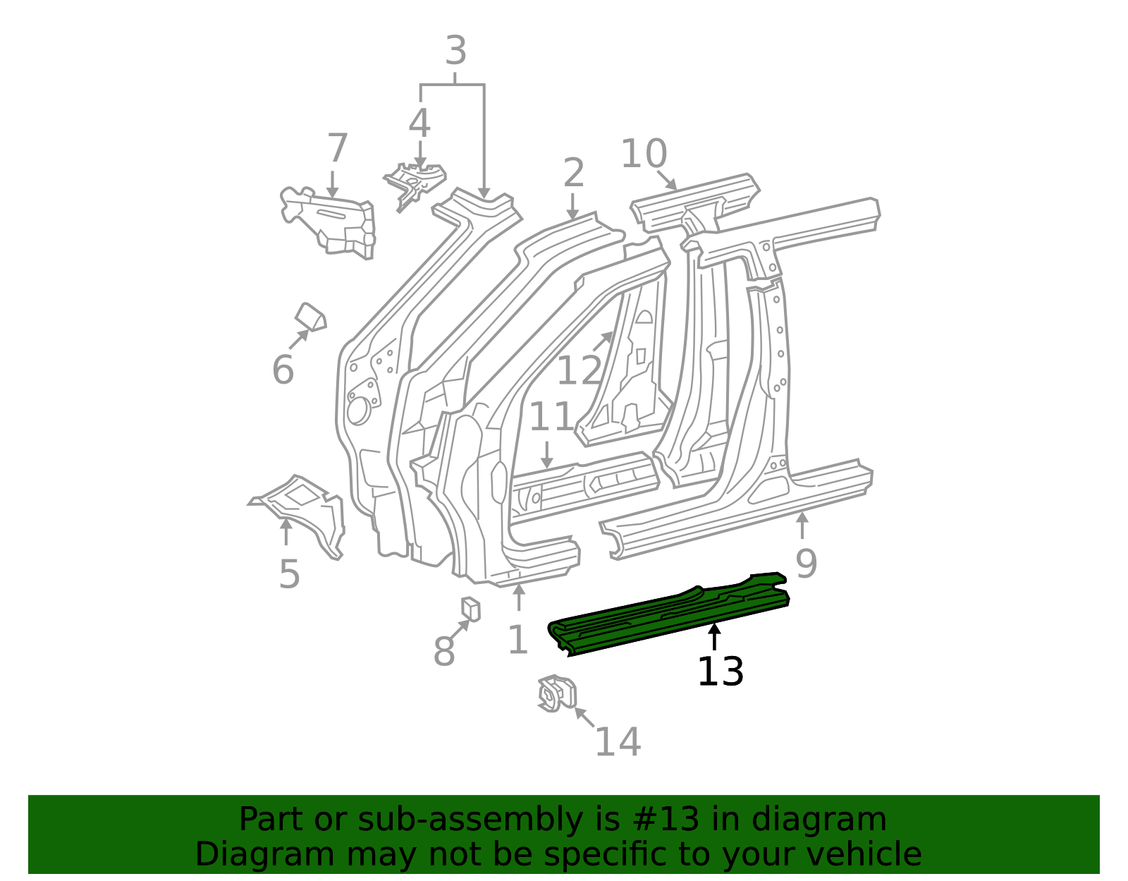 Toyota Rocker Panel - Side Frame Protection Panel - Part #57402-07030 ...