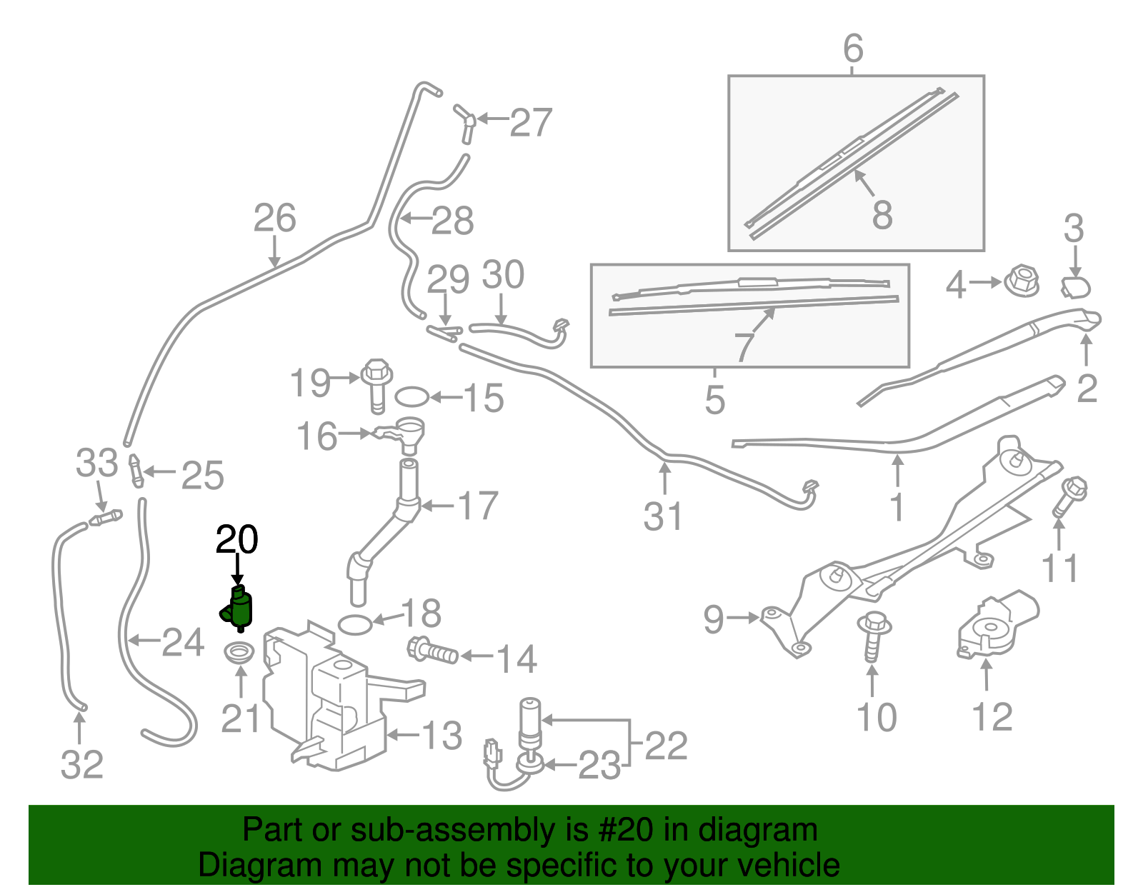8260A409 - Washer Pump 2018-2025 Mitsubishi | Mitsubishi Direct Parts