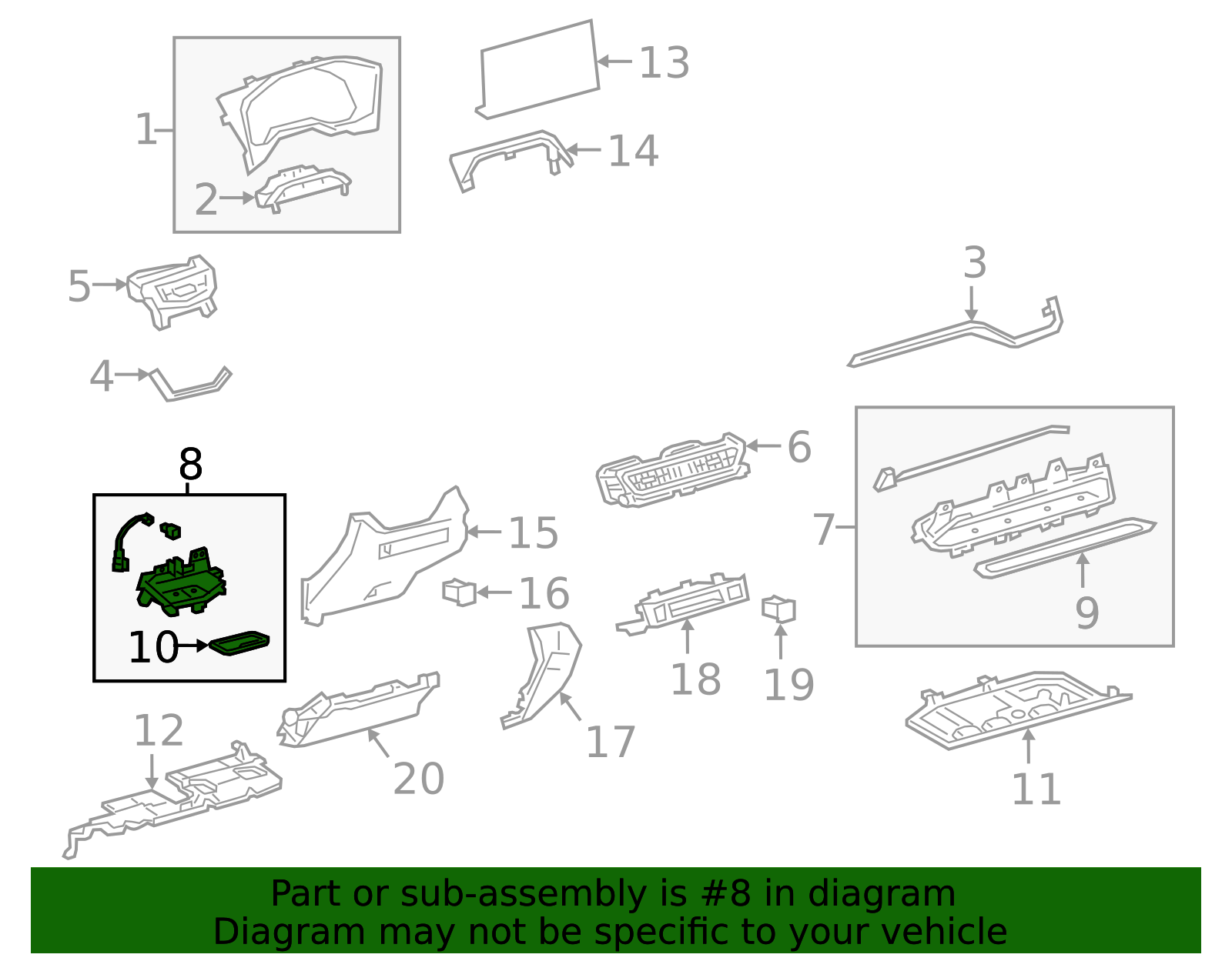 2019-2025 Toyota Compartment Box 55042-42051-E2 | Toyota Parts Express