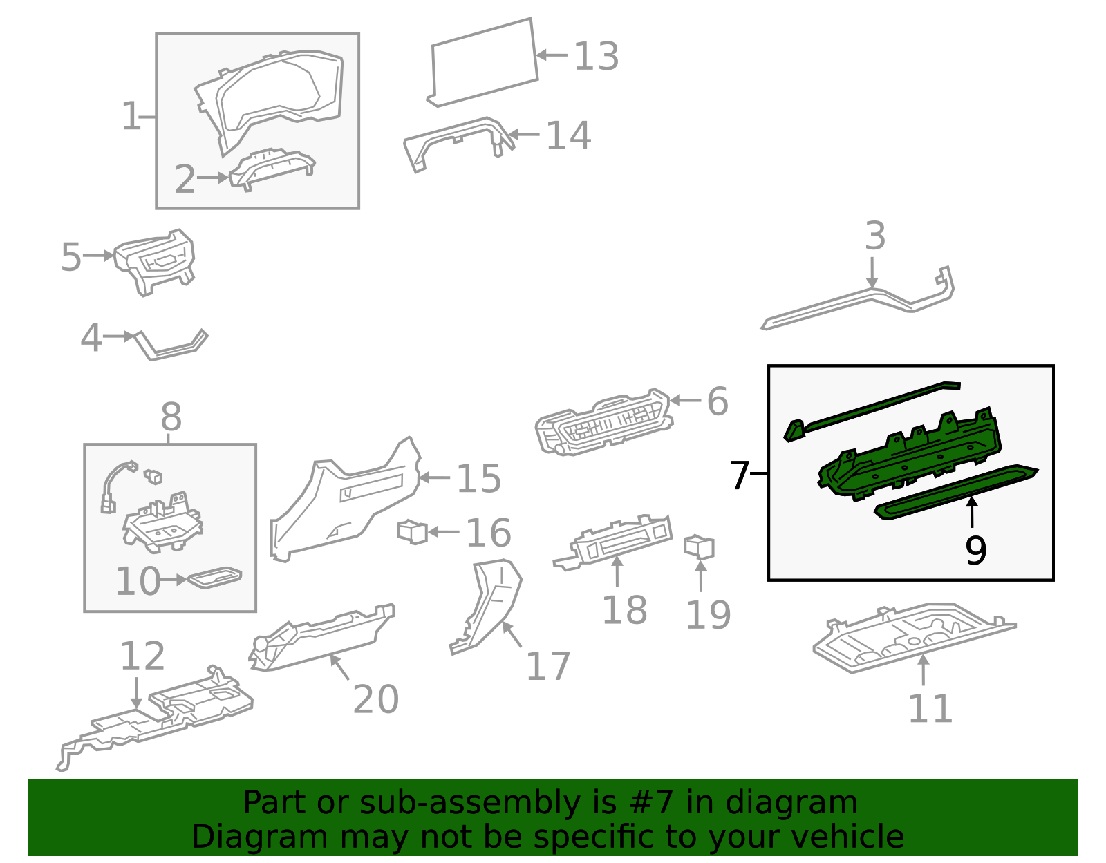 2019-2025 Toyota Compartment Box 55041-0R030-E3 | Toyota Parts Center