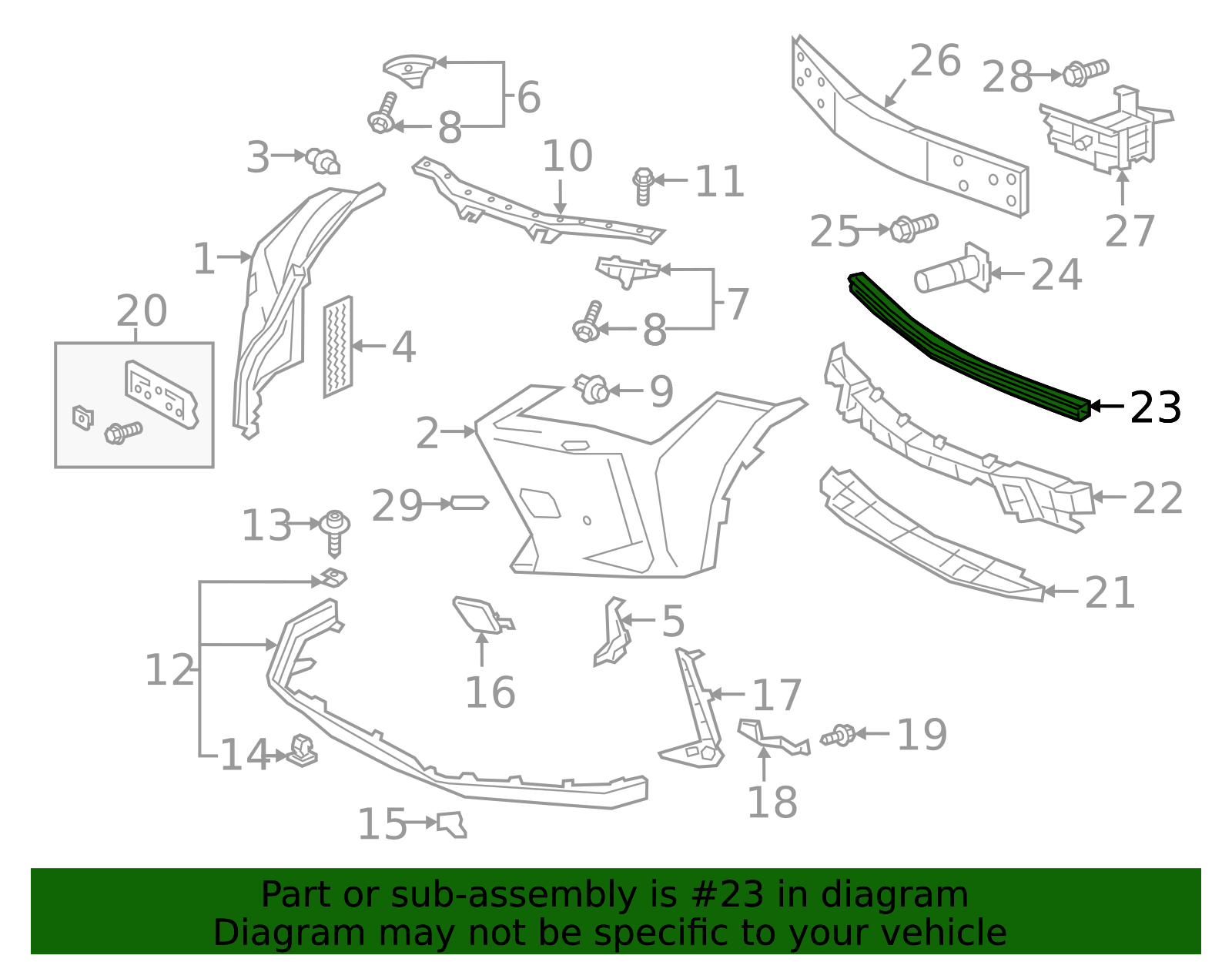 2019-2025 Lexus Bumper Cover Reinforcement Beam 52132-76031 | OEM Parts ...