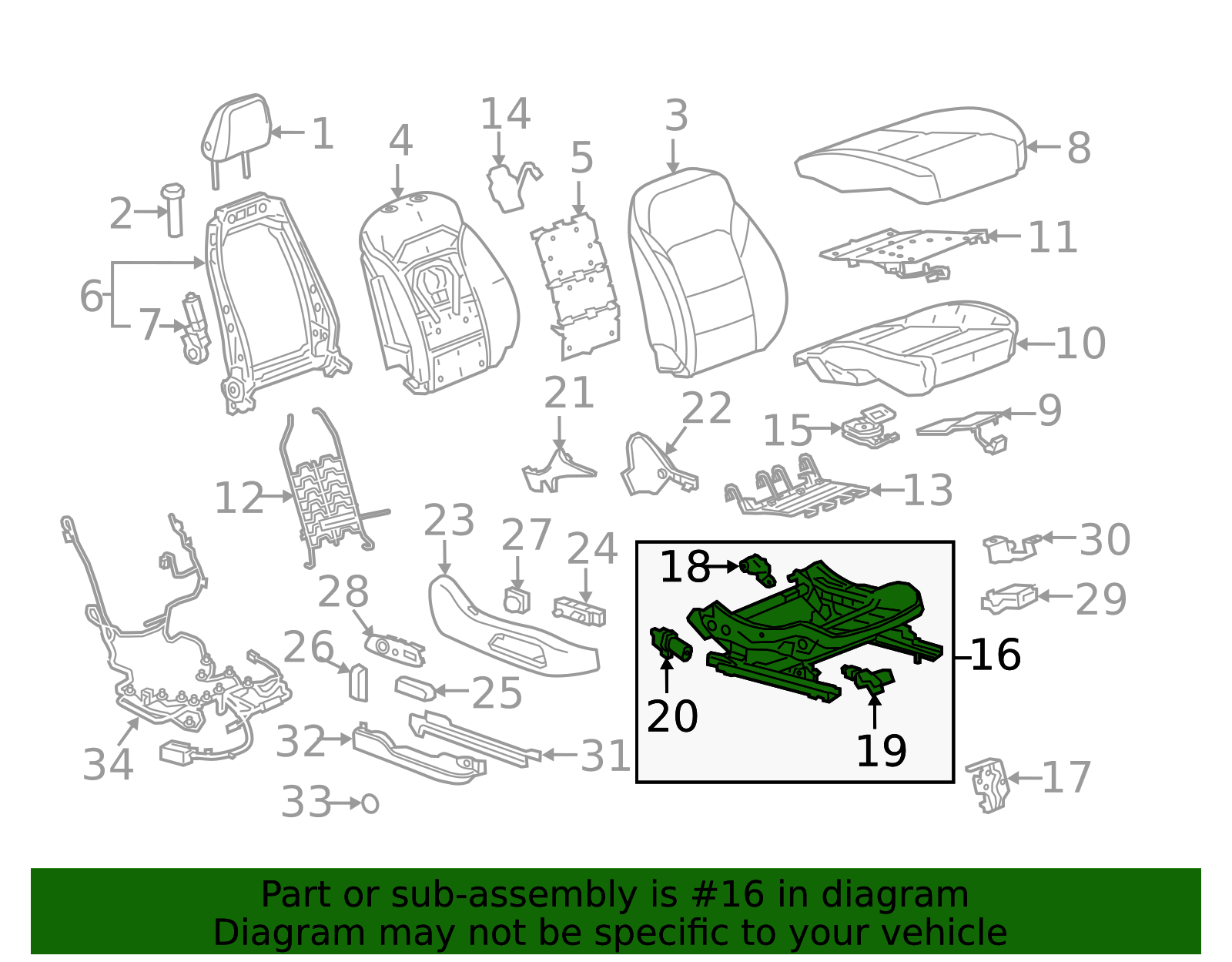 2018-2024 GM Cushion Frame 13525364 | Capital Chevy Parts