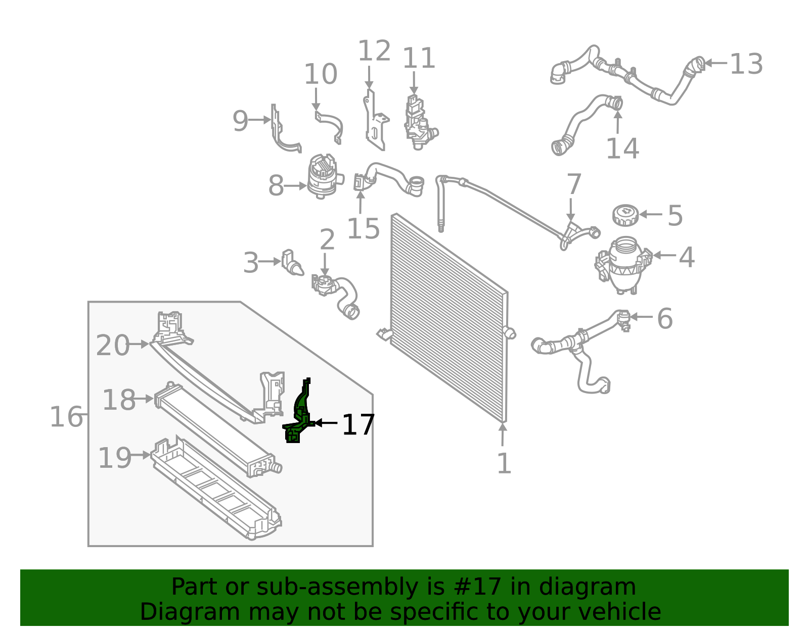 213-501-06-02 - Auxiliary Radiator Bracket 2019-2023 Mercedes-Benz ...