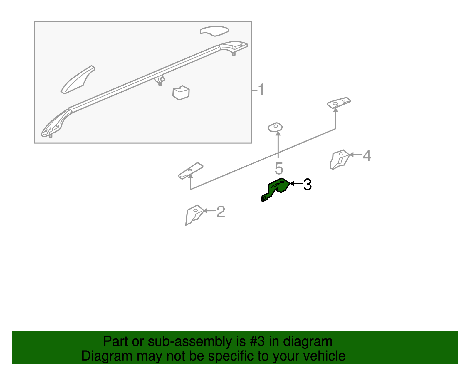 2007-2010 Volkswagen Passat Roof Luggage Carrier Side Rail Bracket 3C9 ...