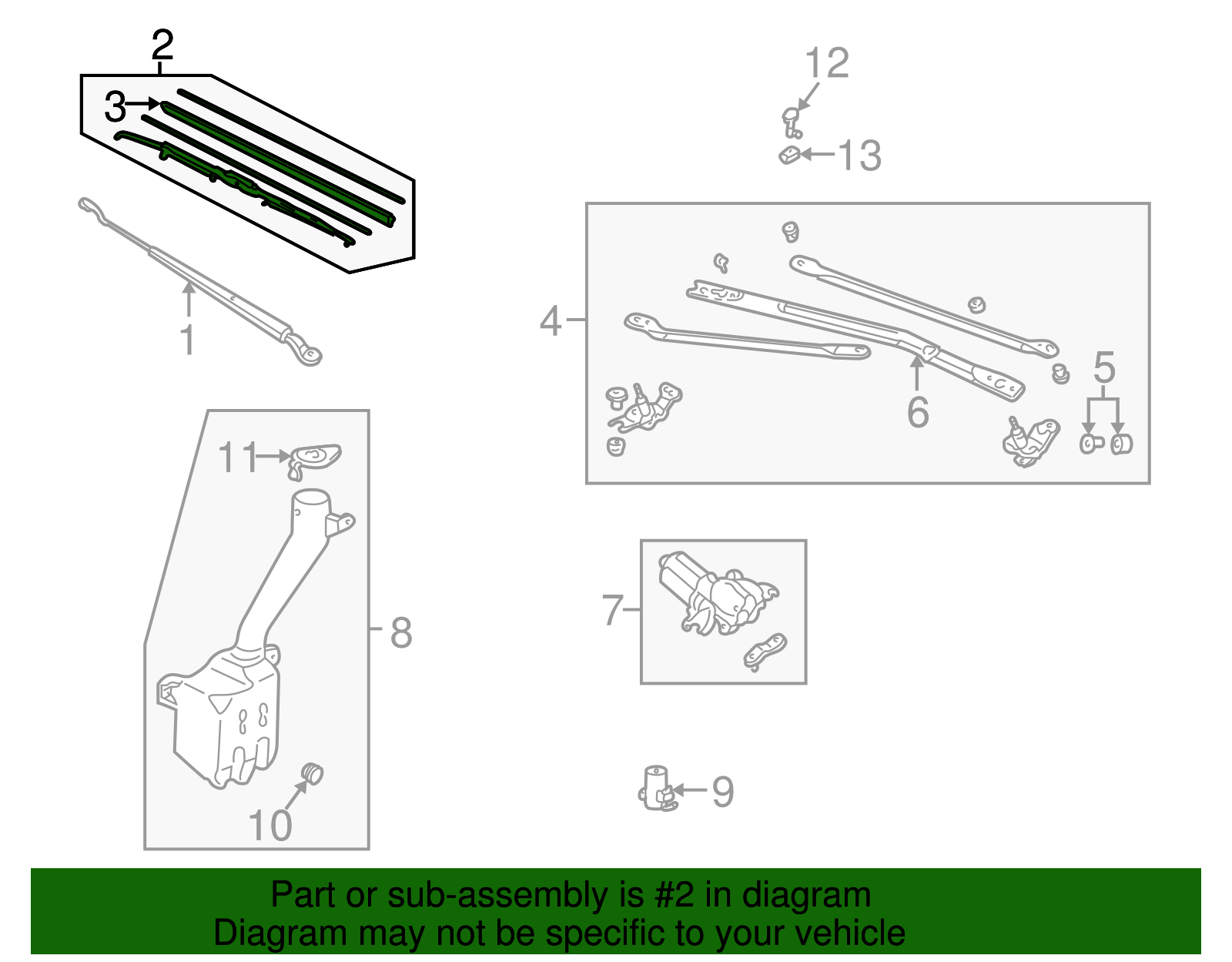OEM 1988-2001 Honda Wiper Blade 76620-SH2-A02 | Honda Automotive Parts