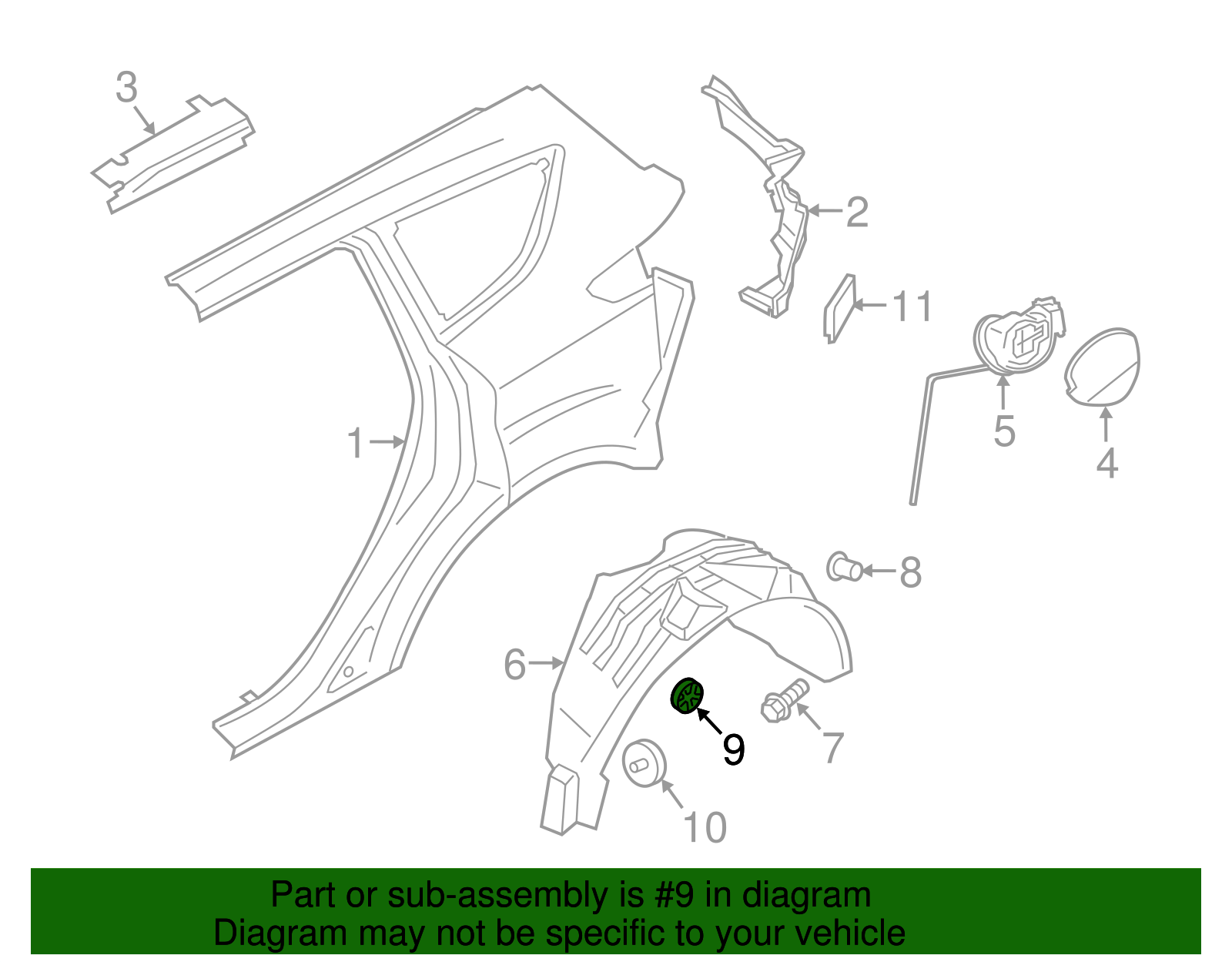 2010-2023 Ford Wheelhouse Liner Retainer Clip -W703505-S442 | QuirkParts
