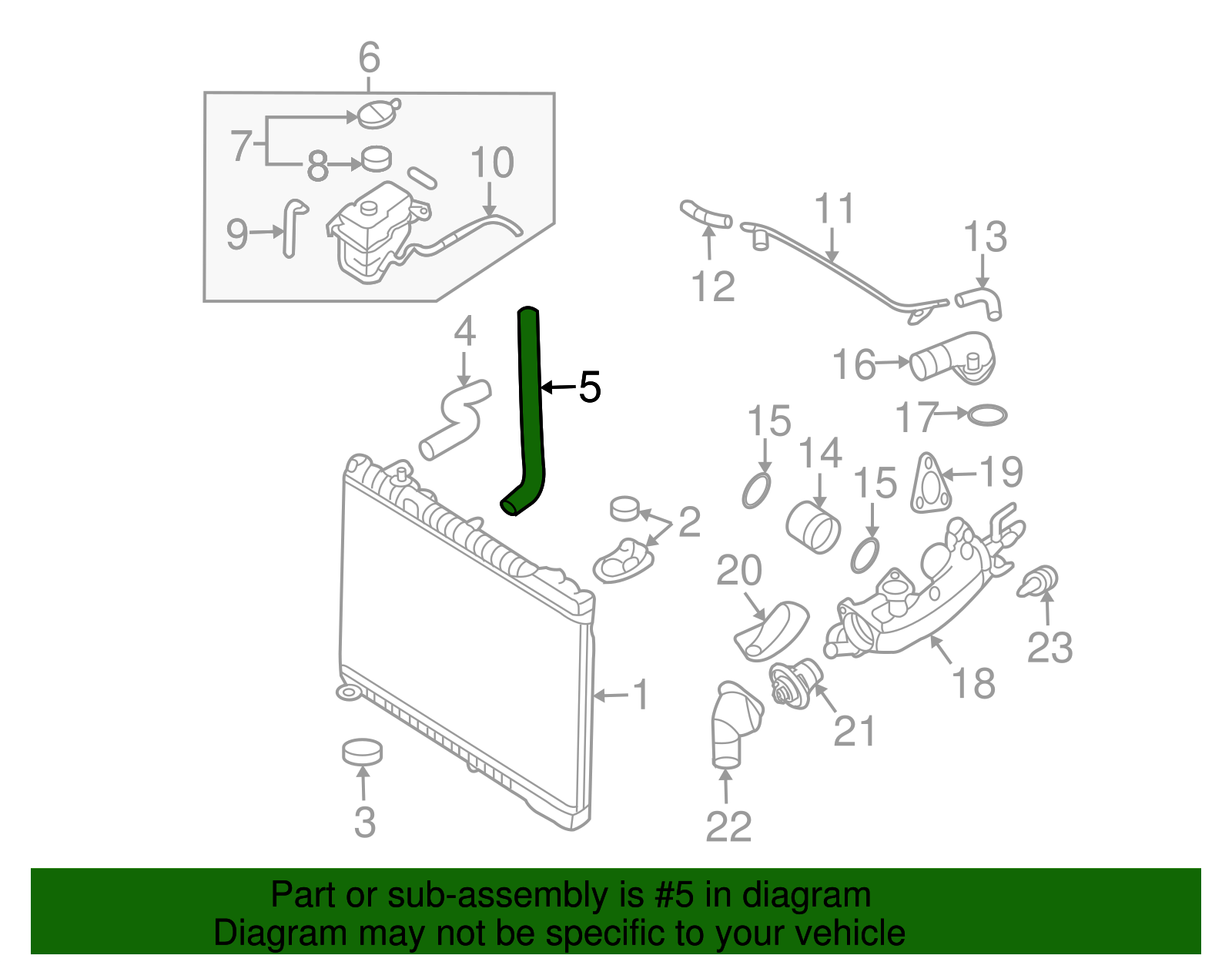 2006-2010 Kia Sedona Lower Hose 25412-4D900 | Kia OEM Parts Outlet