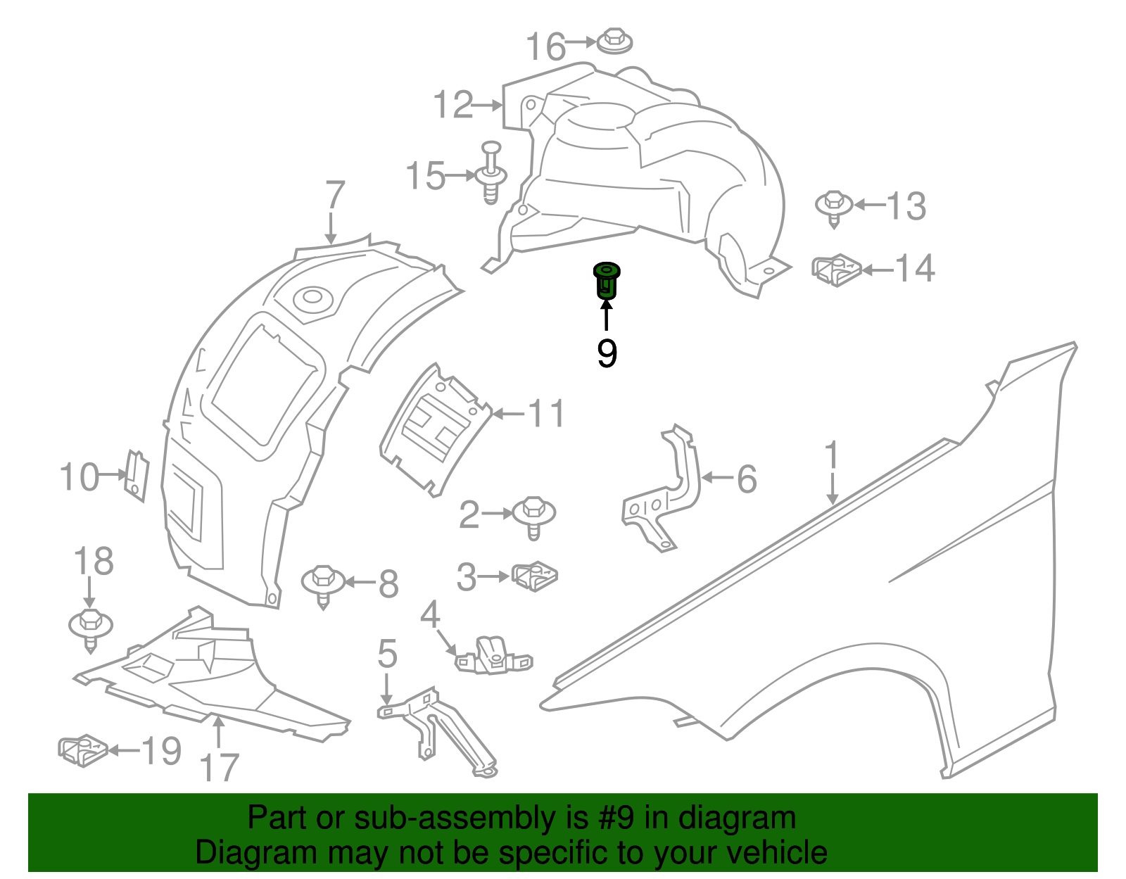 Genuine BMW 07-14-7-201-307 | Ft Fender Liner Retainer Nut | FREE ...