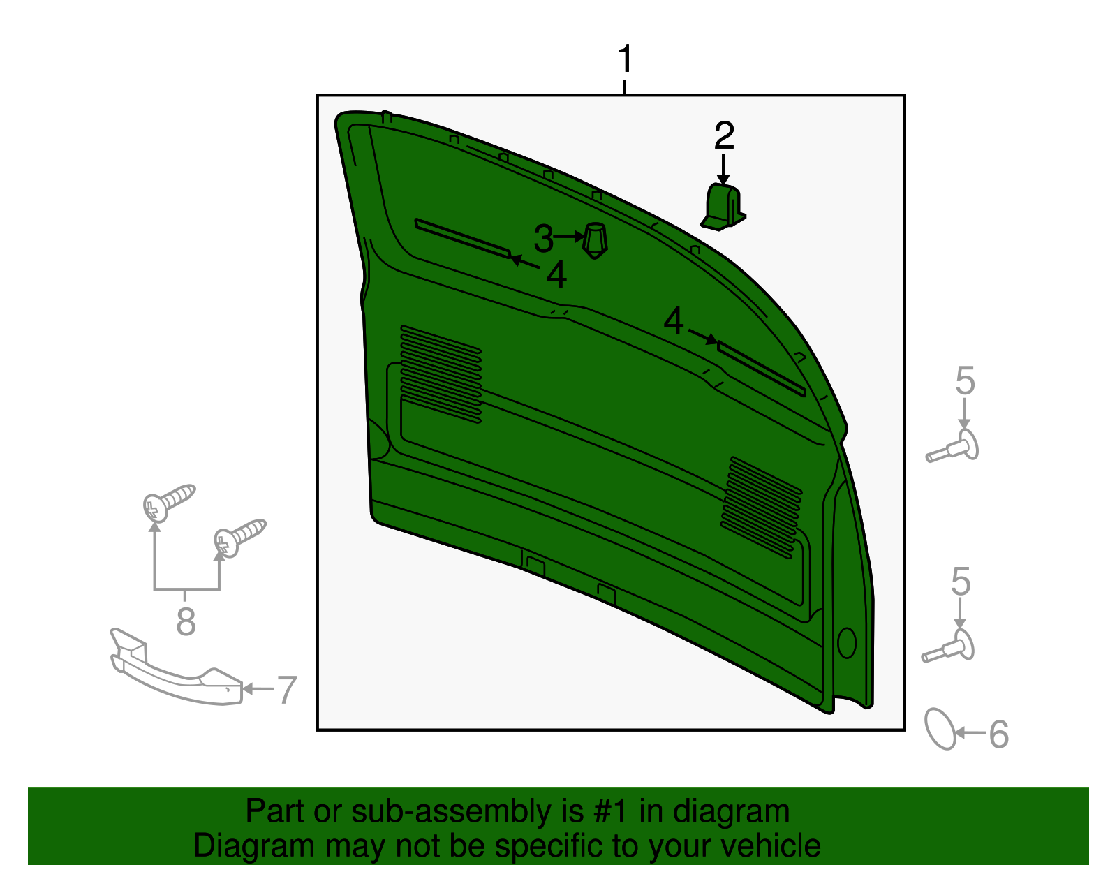 2006-2008 GM Gate Trim Panel 15223662 | Capital Chevy Parts