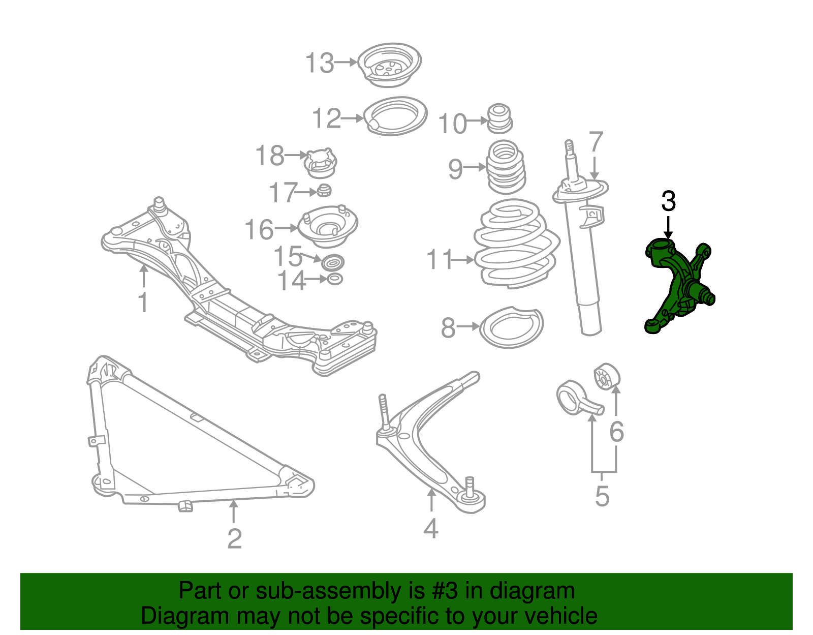 31211096429 - 1999-2008 BMW Knuckle (31-21-1-096-429) | BMW of South ...