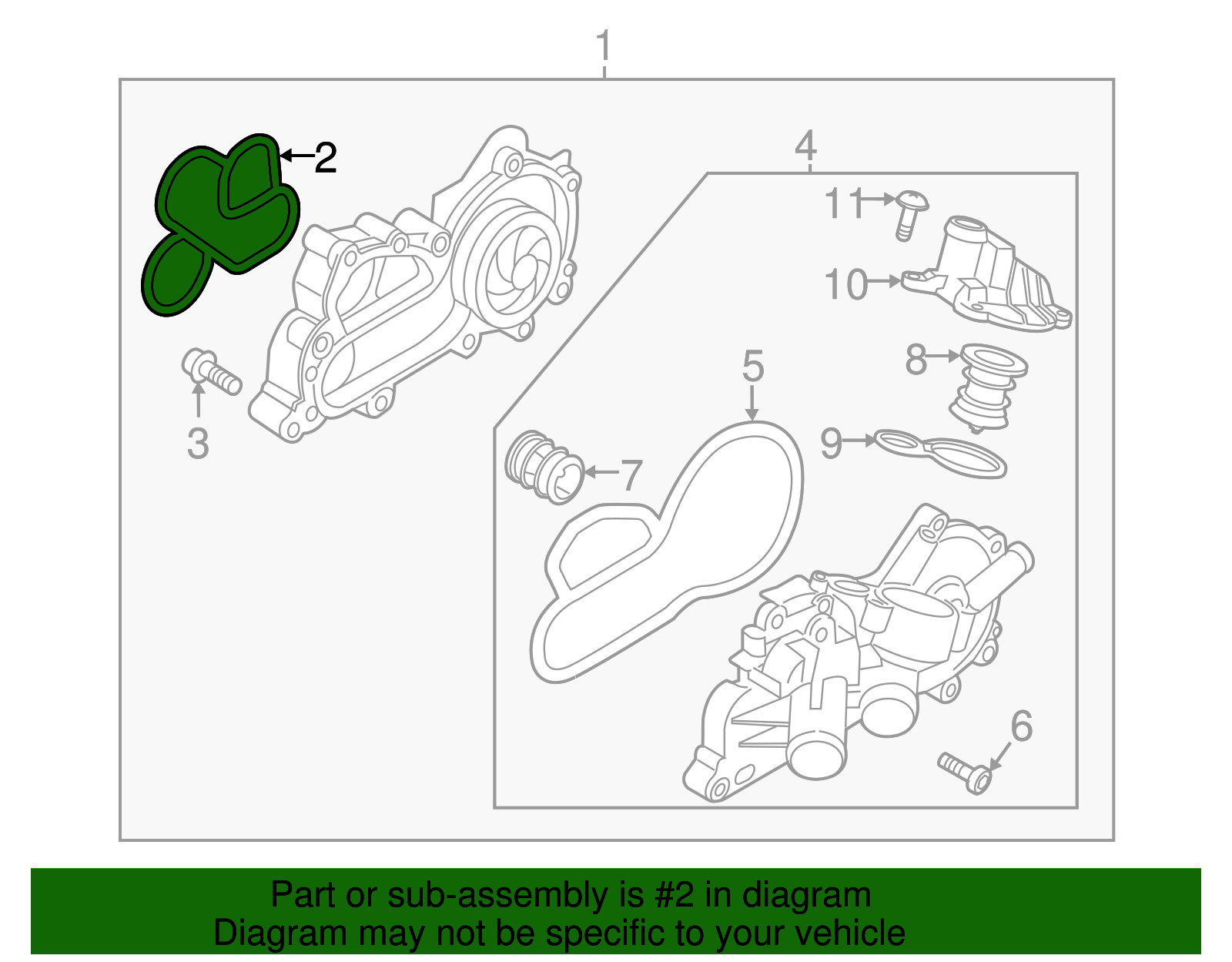 04E-121-119-AM - Water Pump Assembly Gasket 2013-2021 Volkswagen ...