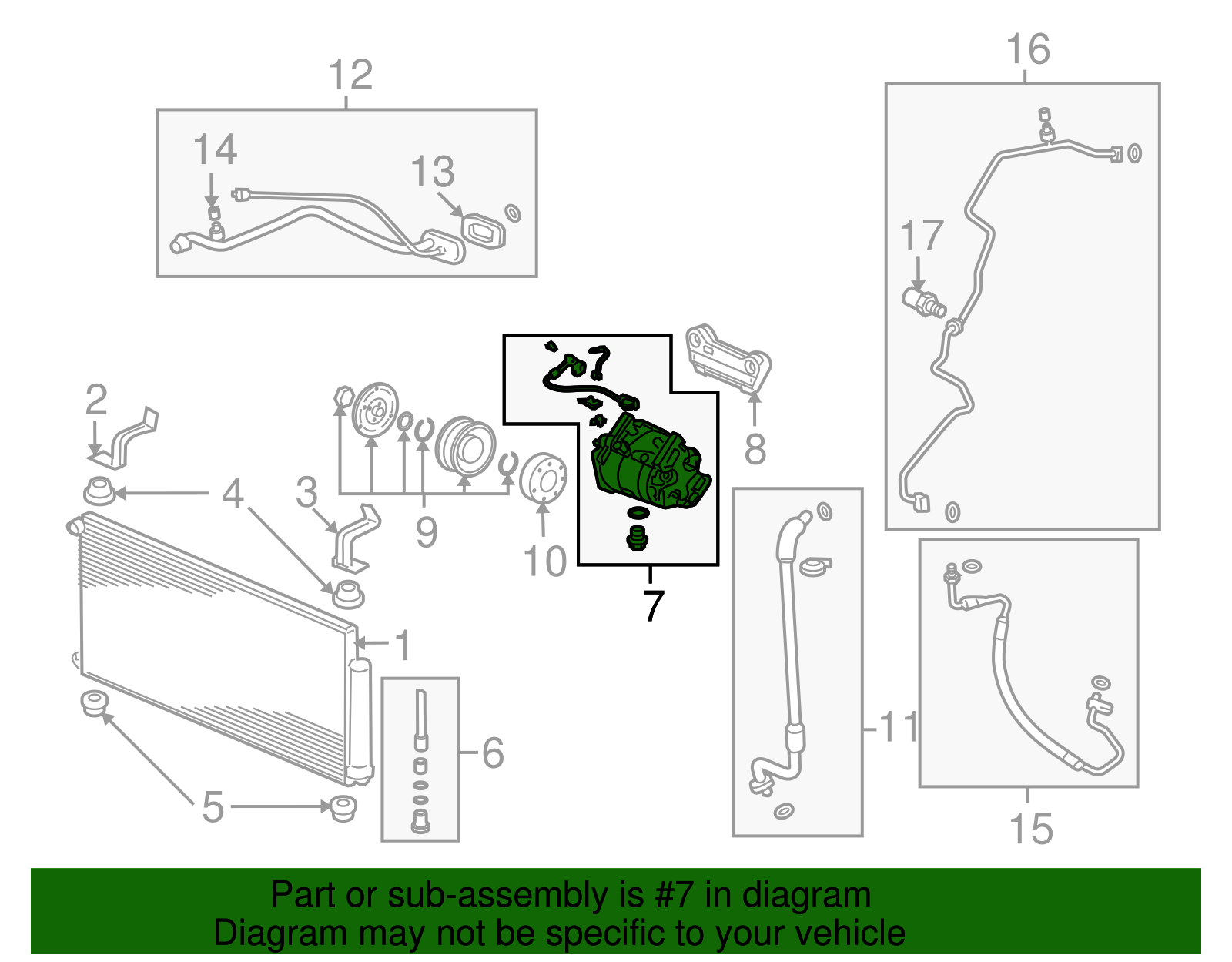 38810-RZY-A01 - Compressor - 2007-2009 Honda CR-V | Genuine Honda Parts