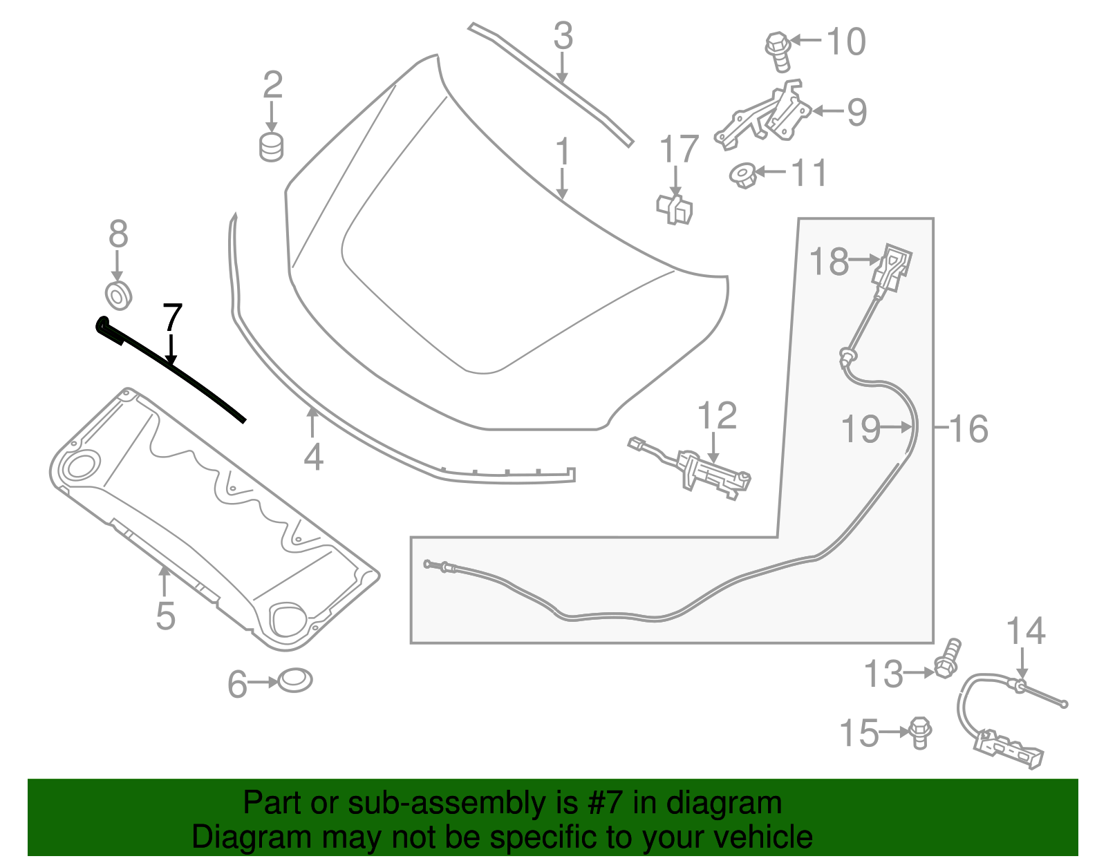 2013-2016 Nissan Pathfinder Support Rod 65770-3KA0A | Bill Kay Nissan Parts