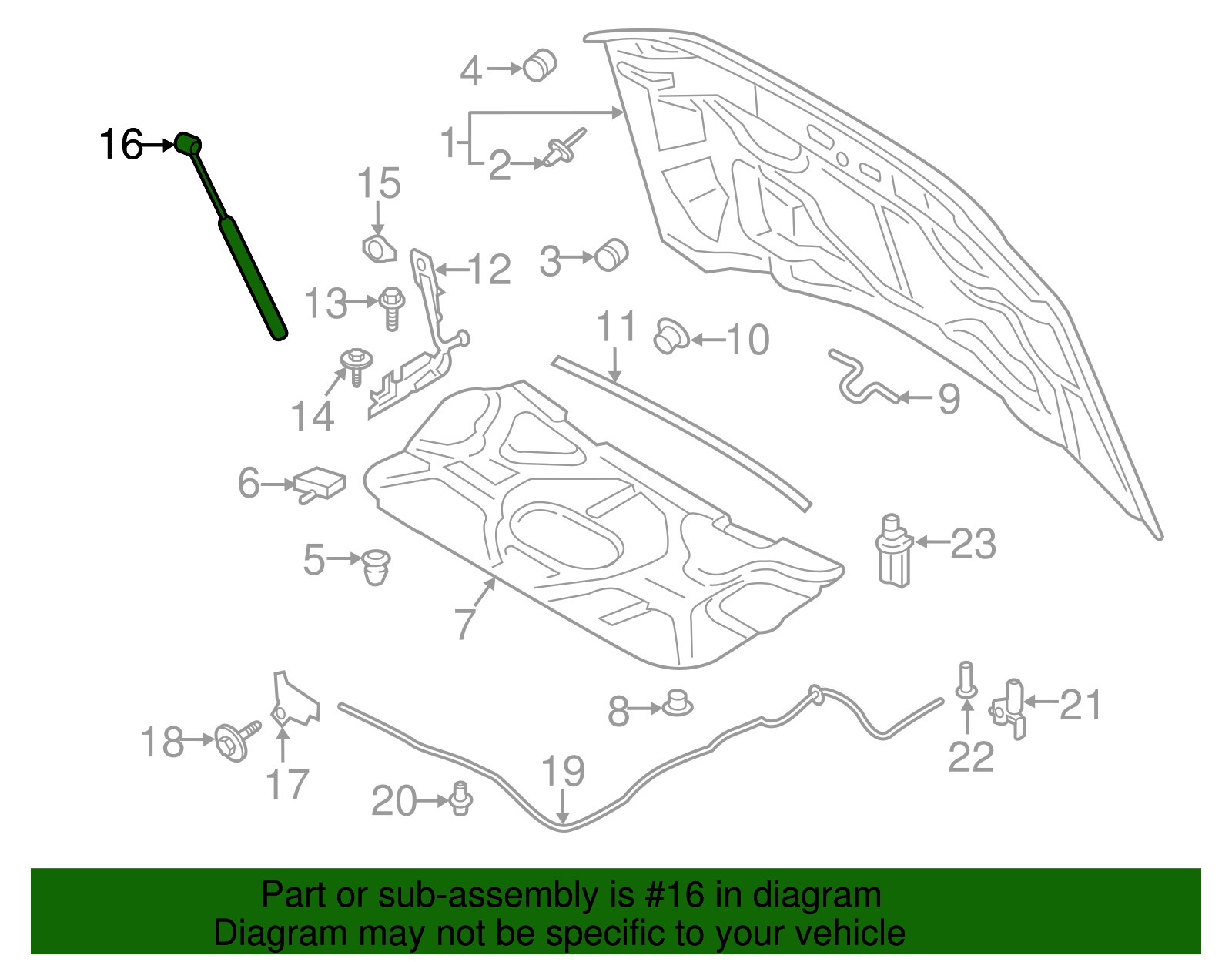 2017-2025 Ford Lift Cylinder LC3Z-16C826-A | OEM Parts Online