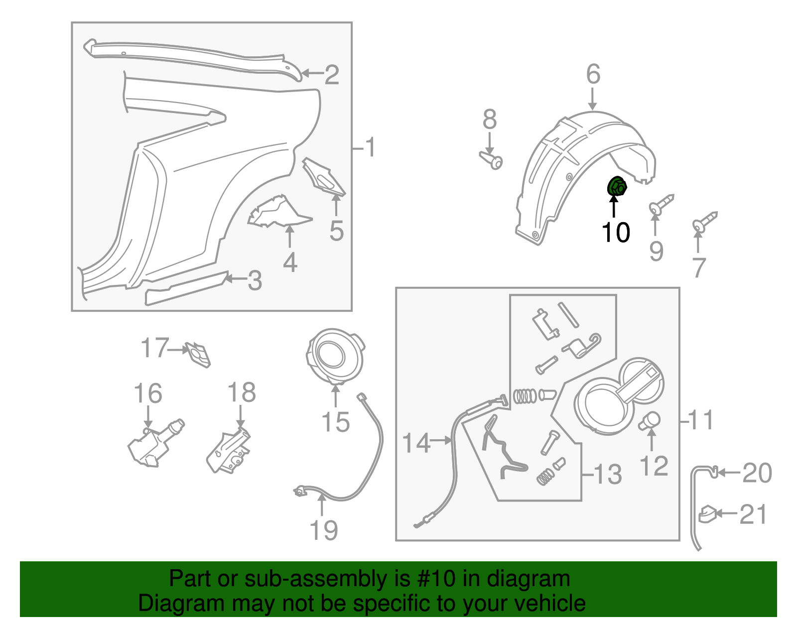 171-201-969 - Wheelhouse Liner Nut 1992-2025 Audi | Audi OEM Parts