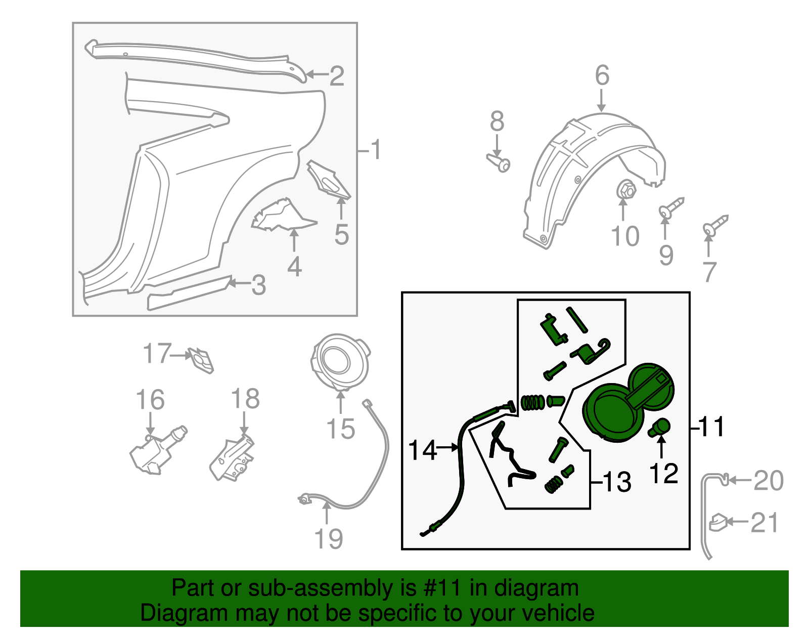 8J0-809-900-G - Fuel Door 2008-2015 Audi | Audi OEM Parts Guy
