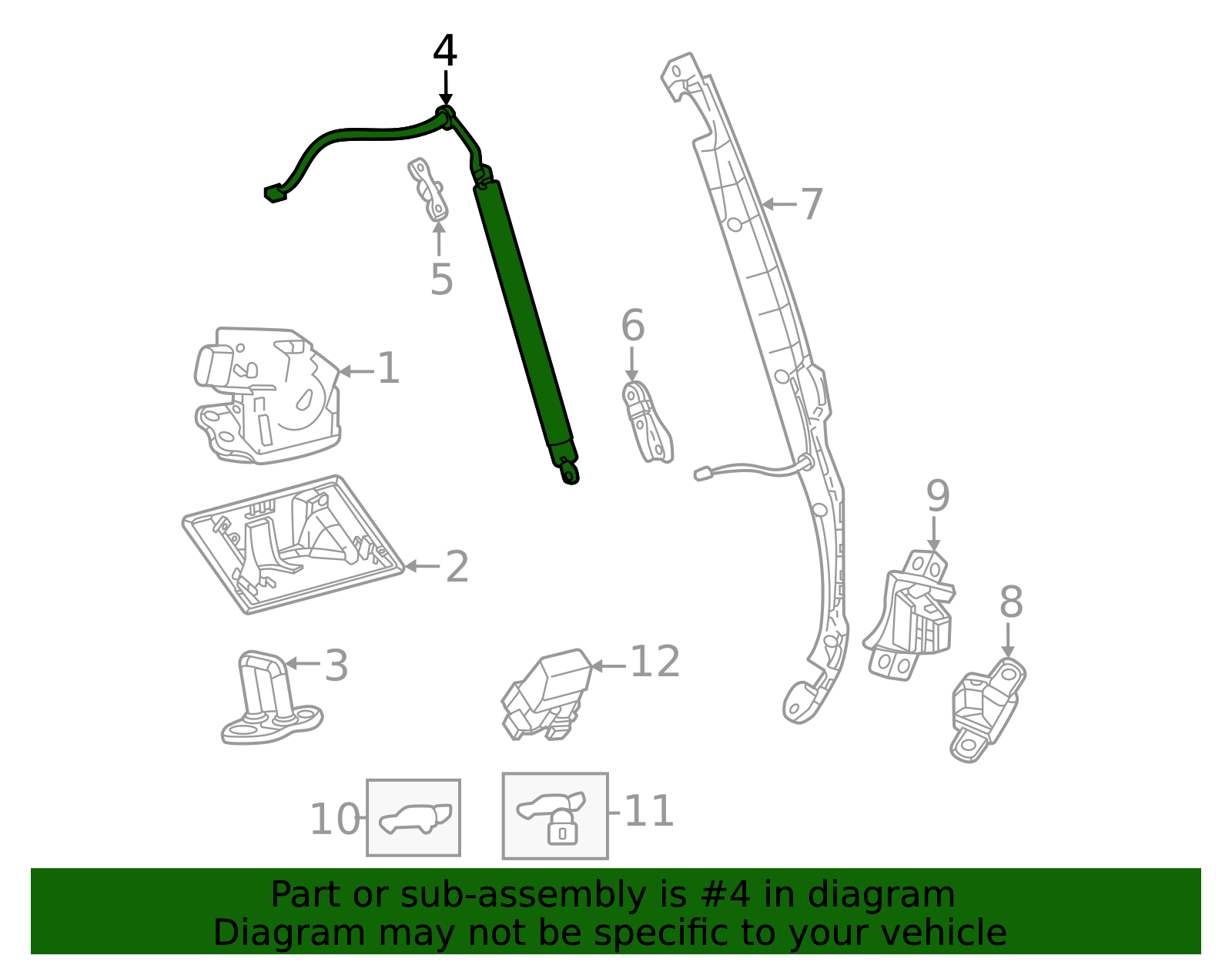 2024-2025 Toyota Land Cruiser Support Cylinder 68950-0WN50 ...