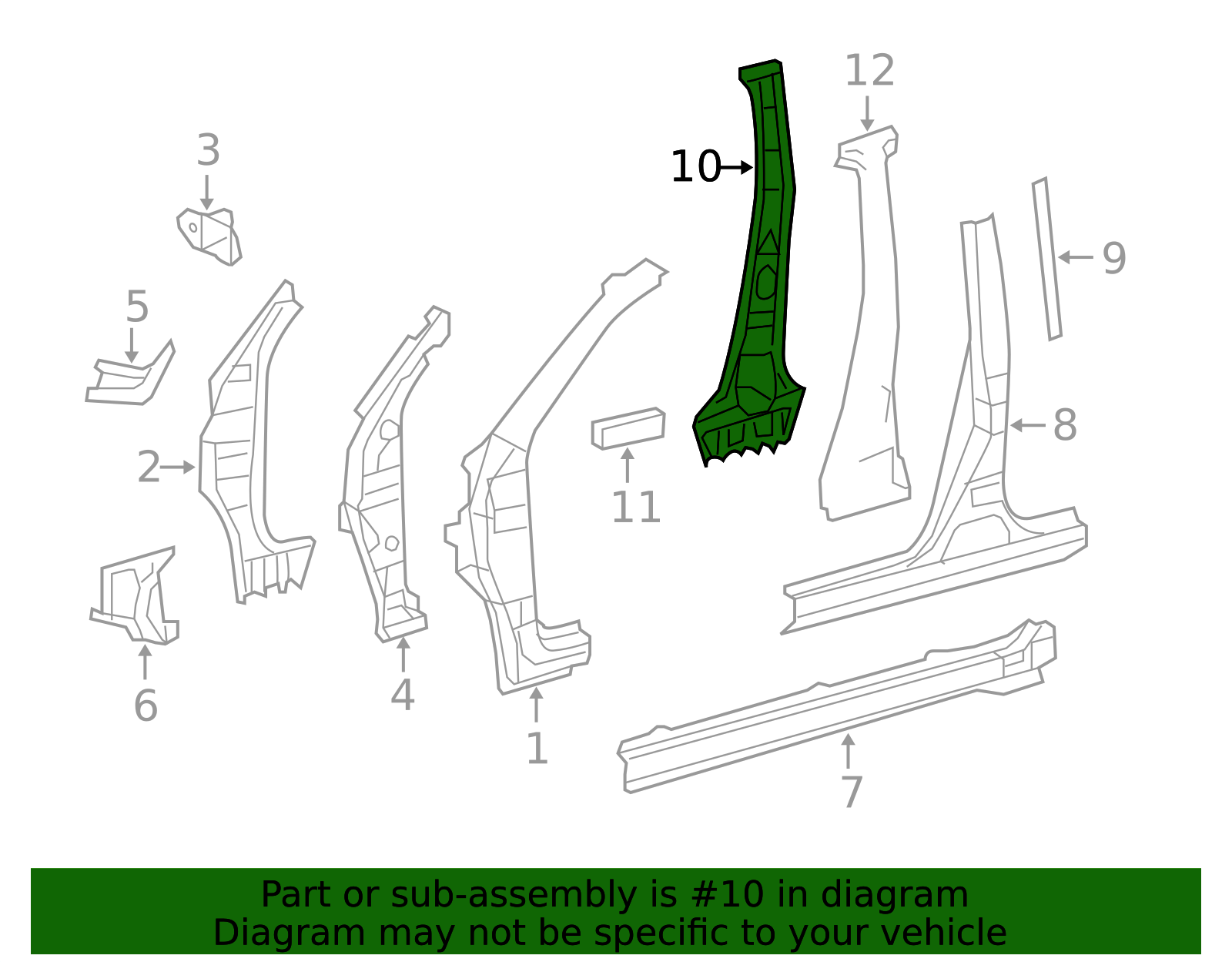 2006-2012 Toyota RAV4 Inner Center Pillar 61033-0R010 | Toyota Parts Center
