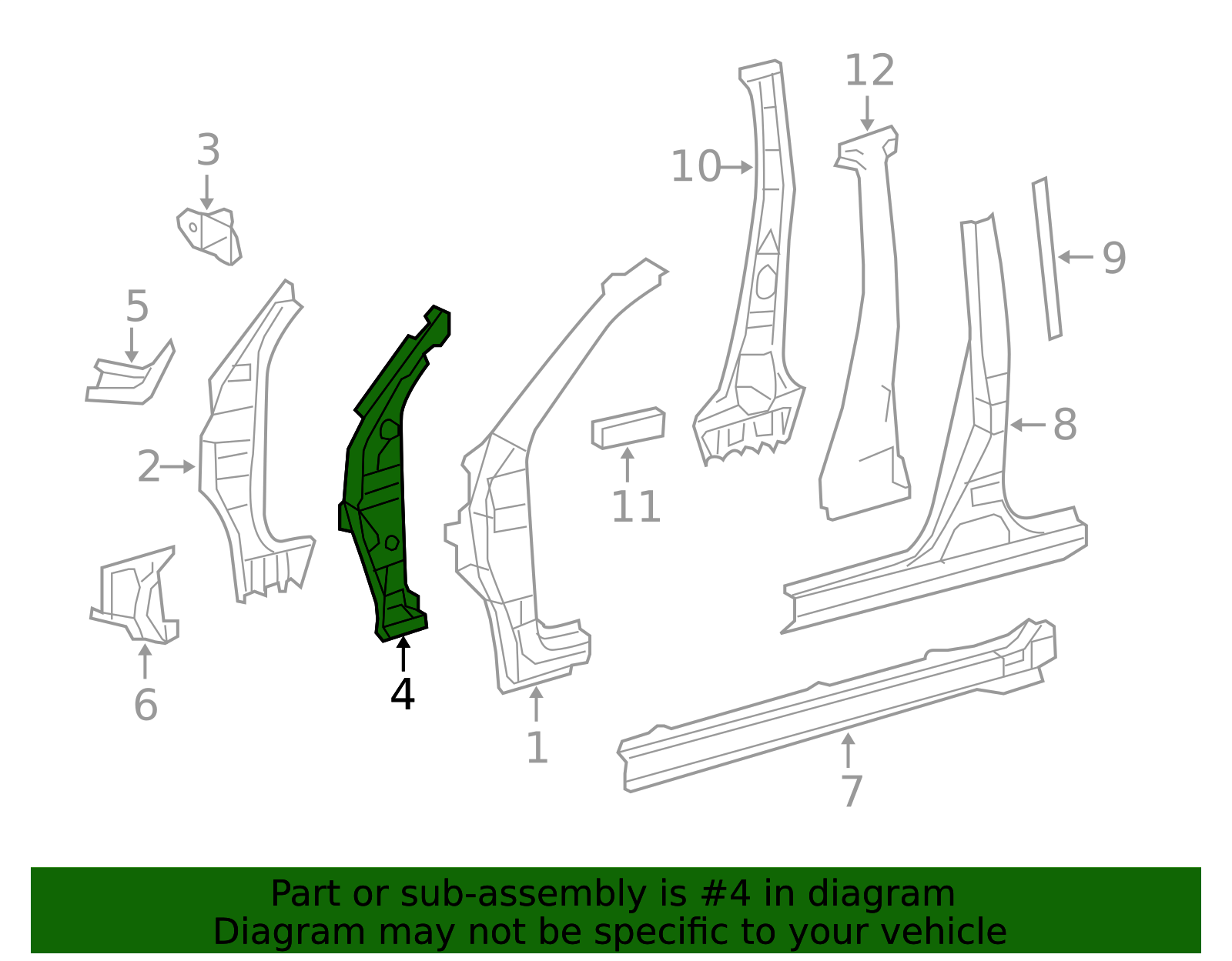61109-42903 - High-Quality Body A-Pillar Reinforcement for 2006-2012 ...
