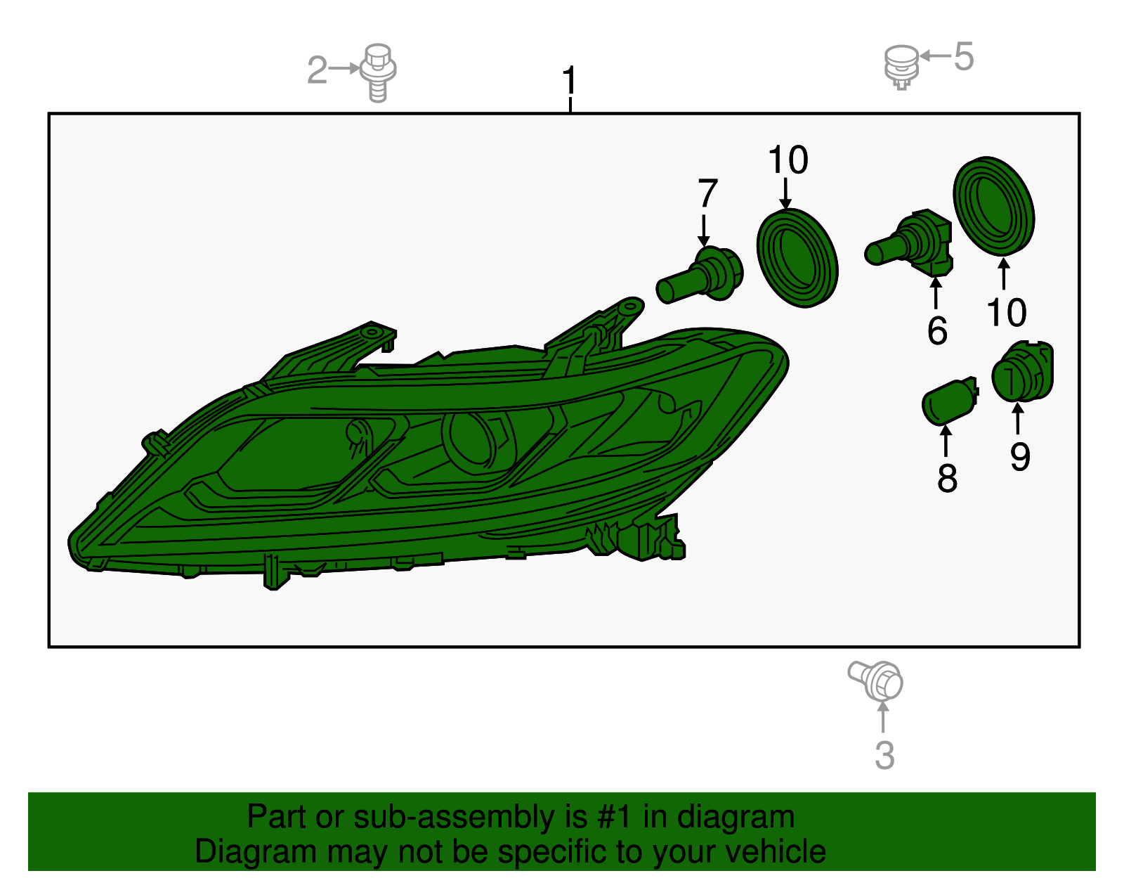 2016-2017 Honda Accord Headlamp Assembly 33100-T3L-A62 | Honda Factory Parts