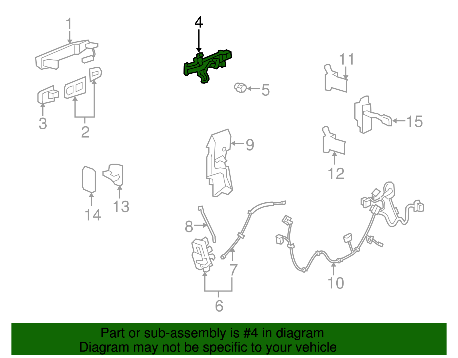 2009-2014 Cadillac CTS Front Driver Side Exterior Door Handle Bracket ...