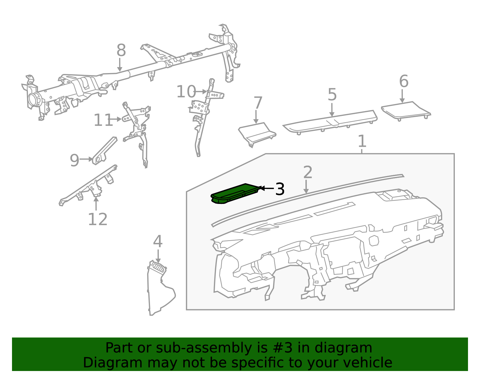 55476-33280-B0 - Instrument Panel Trim Panel Toyota Parts Space
