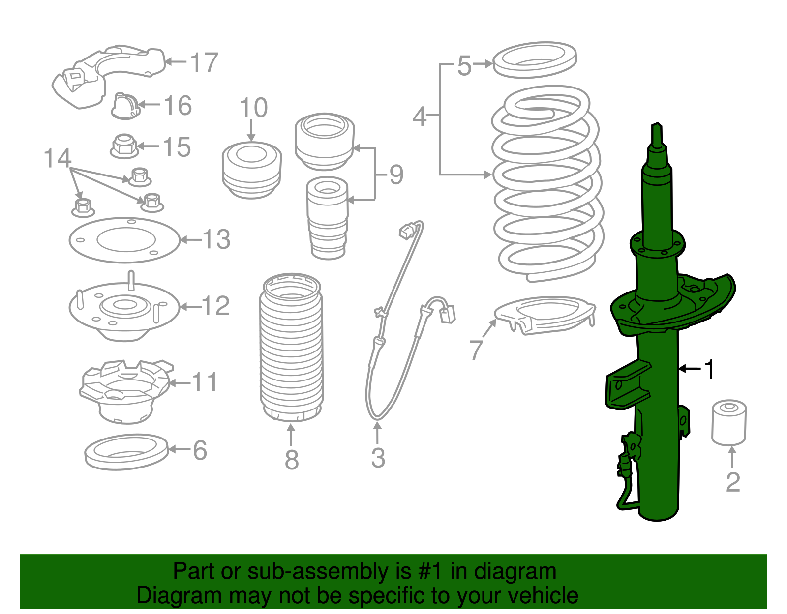 Genuine Suspension Shock Absorber for 2012-2017 Land Rover Range Rover ...