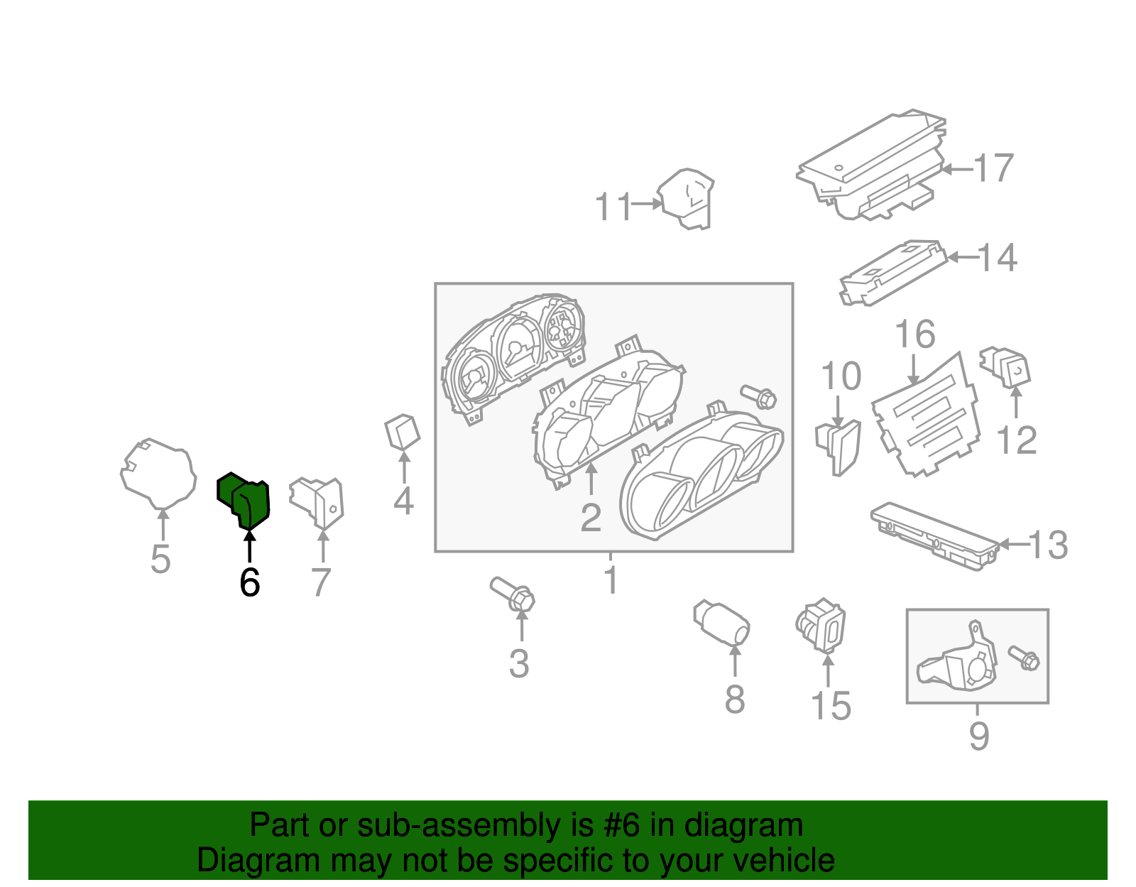 DE9Z-11691-AA - Instrument Light Rheostat - 2013-2019 Lincoln MKT ...