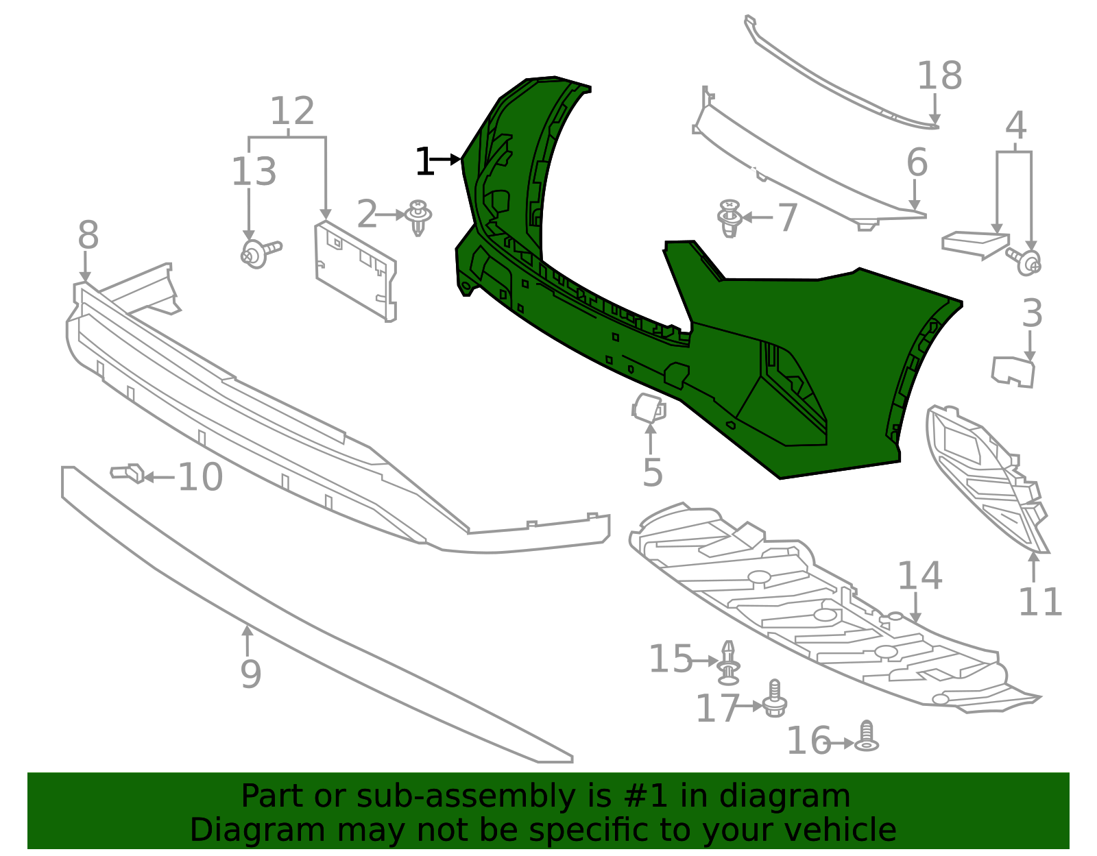 2020-2025 Toyota Highlander Bumper Cover 52119-0E980 | OEM Parts Online