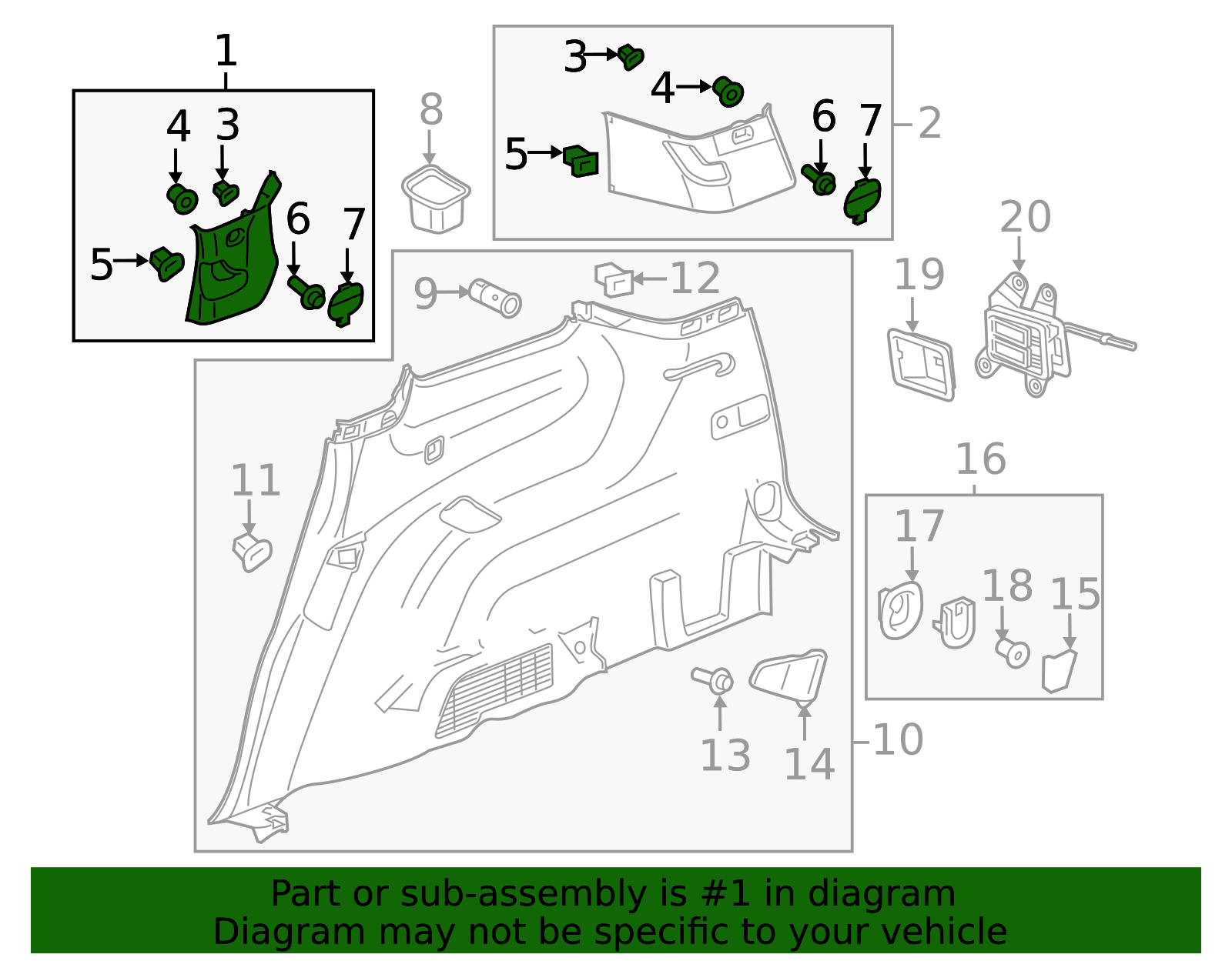 2020-2023 GMC Acadia Upper Quarter Trim 84839667 | Shop Matick Parts